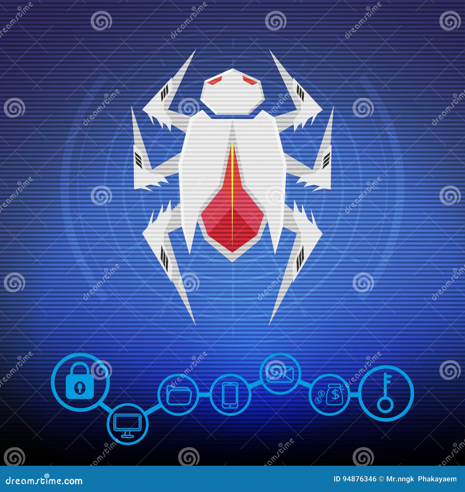 Business Data Has Been Encrypted. Malware Attack, Virus Encrypted Lock ...