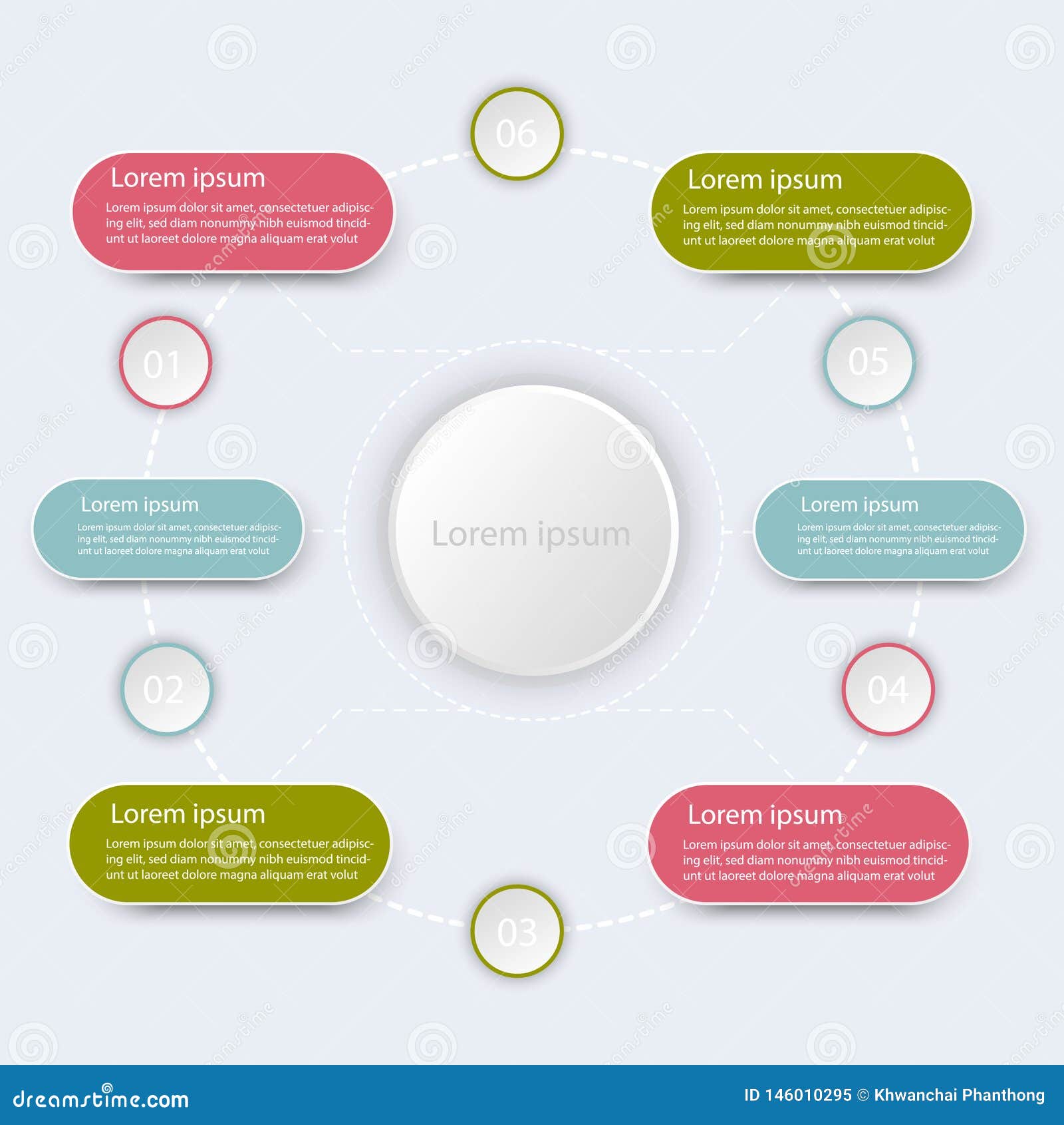 Business Data Infographic, Process Chart with 6 Steps, Vector and ...