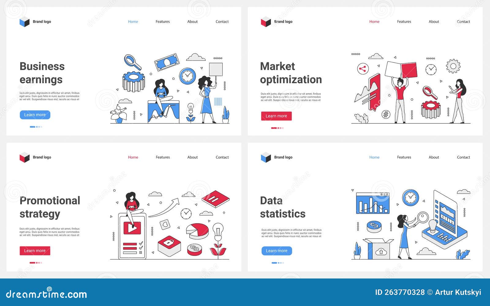 Business Data Optimization, Statistics Analysis, Earnings Thin Line Set ...