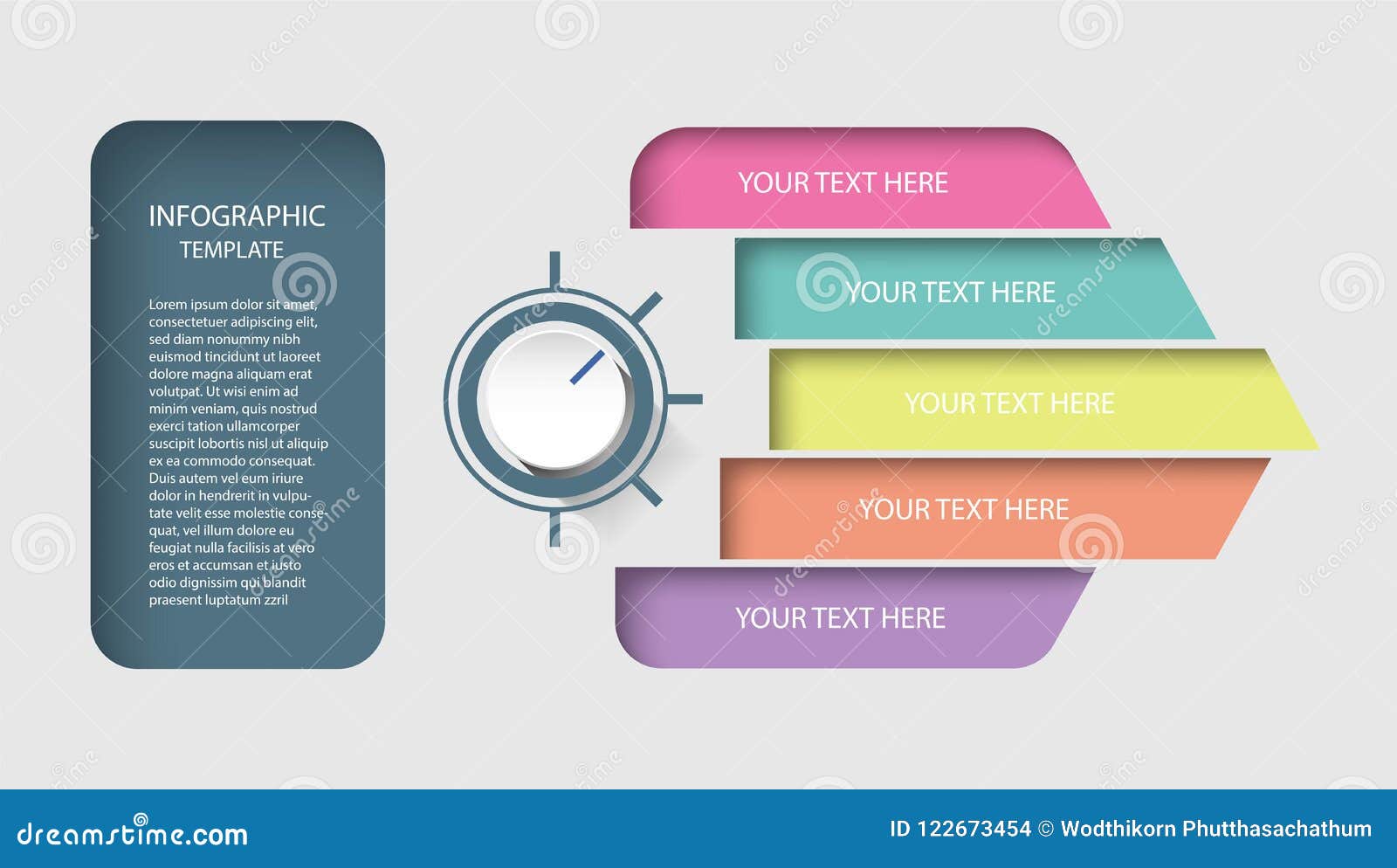 Business Data Presentation Infographic Template with 5 Options. Stock ...