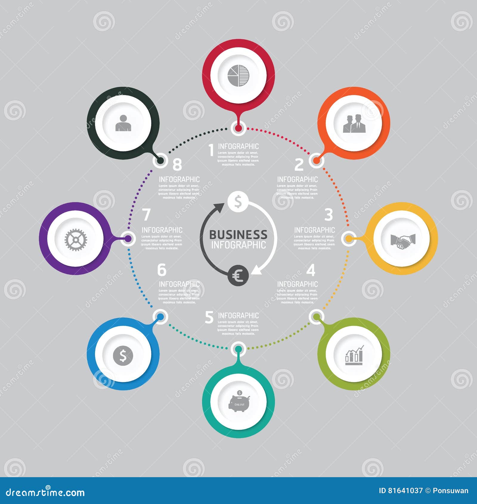 Business Data Process Chart. Abstract Elements of Graph, Diagram with ...
