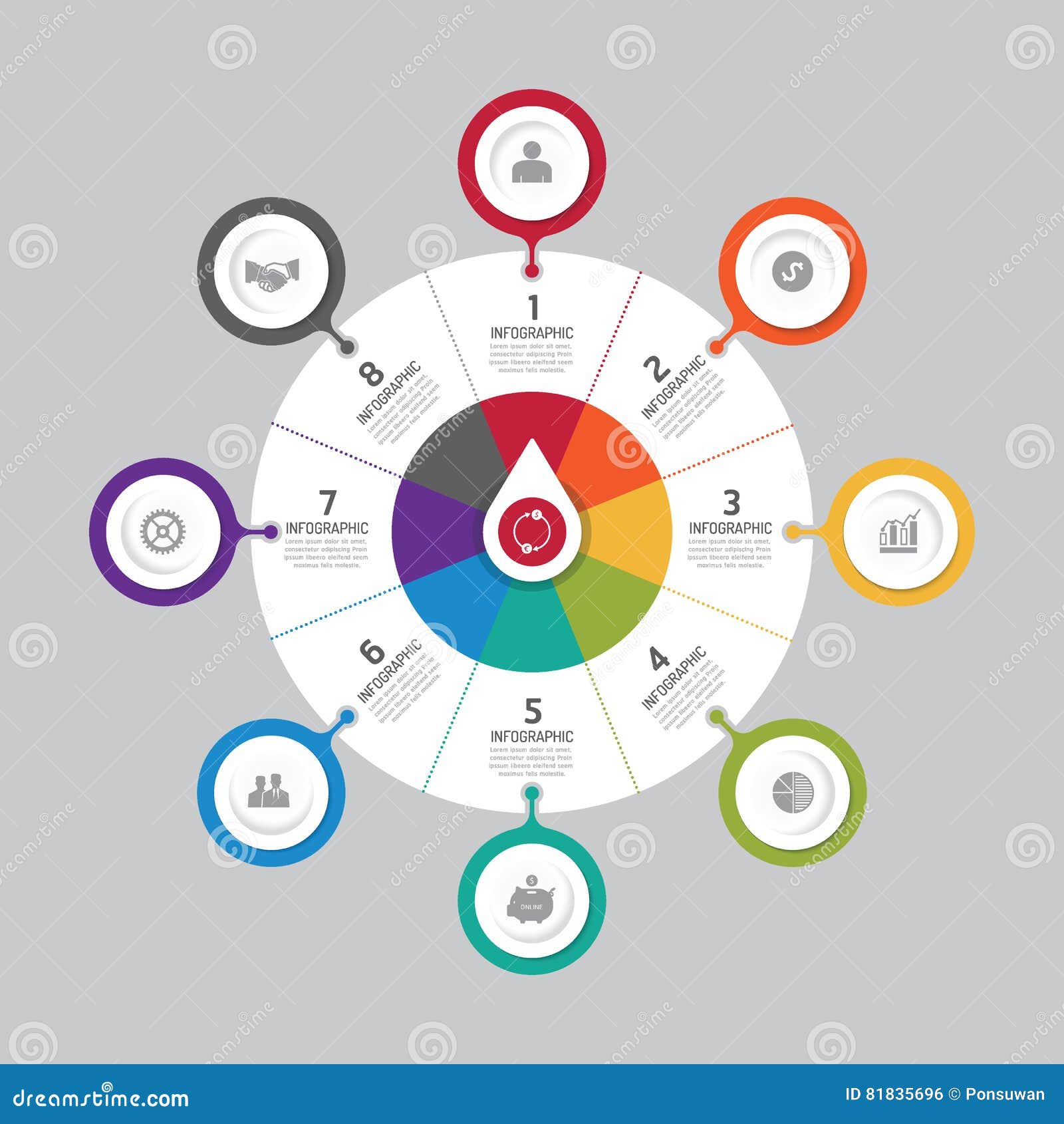 Business Data Process Chart. Abstract Elements of Graph, Diagram Stock ...