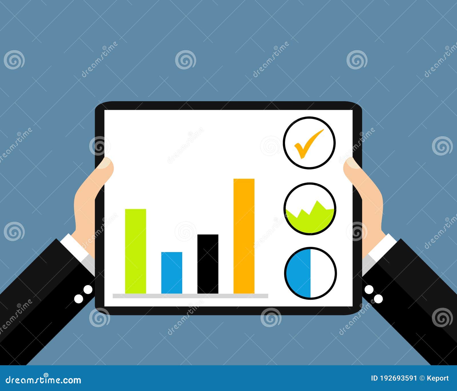 Business Data with Tablet - Flat Design Stock Image - Image of accounts ...