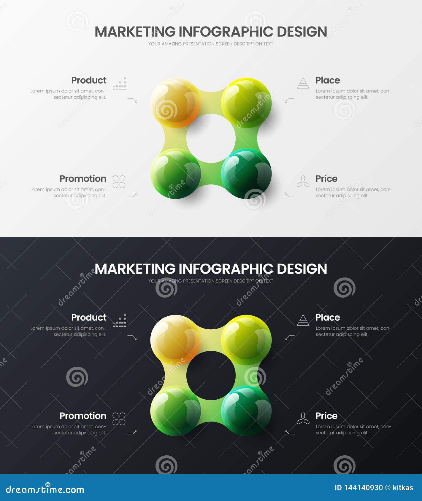 Business Data Visualization Design Layout. Amazing 4 Step Colorful 3D ...