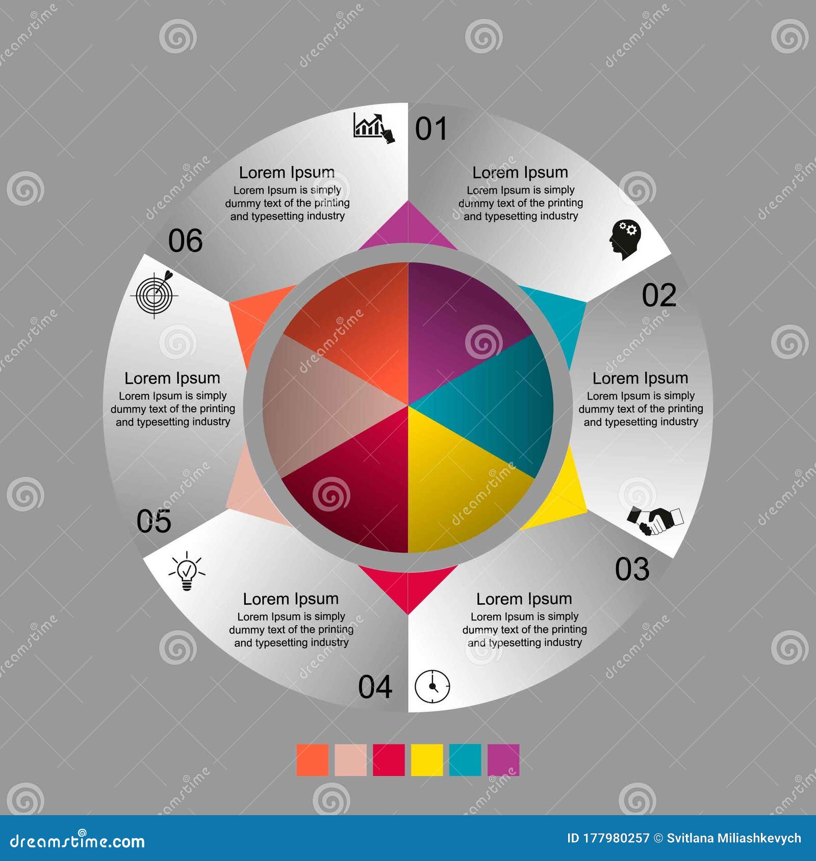 Six-step infographic stock illustration. Illustration of blank - 177980257