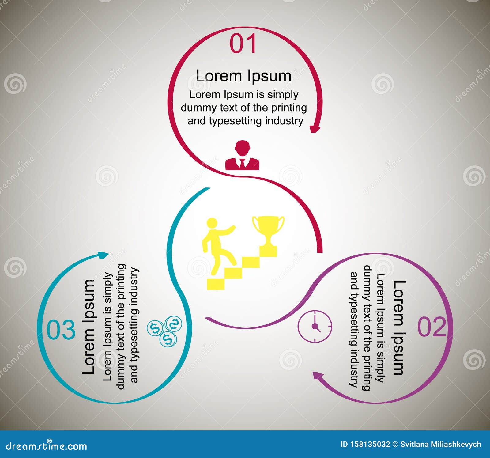 Infographics from Circles in Three Stages Stock Illustration ...