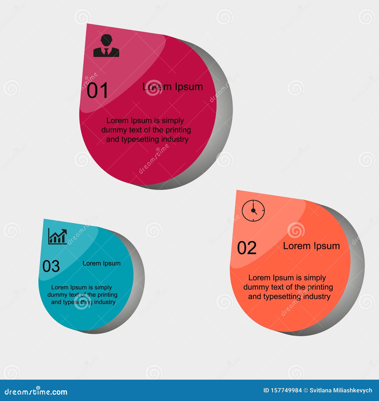 3D Infographics in Three Stages Stock Illustration - Illustration of ...