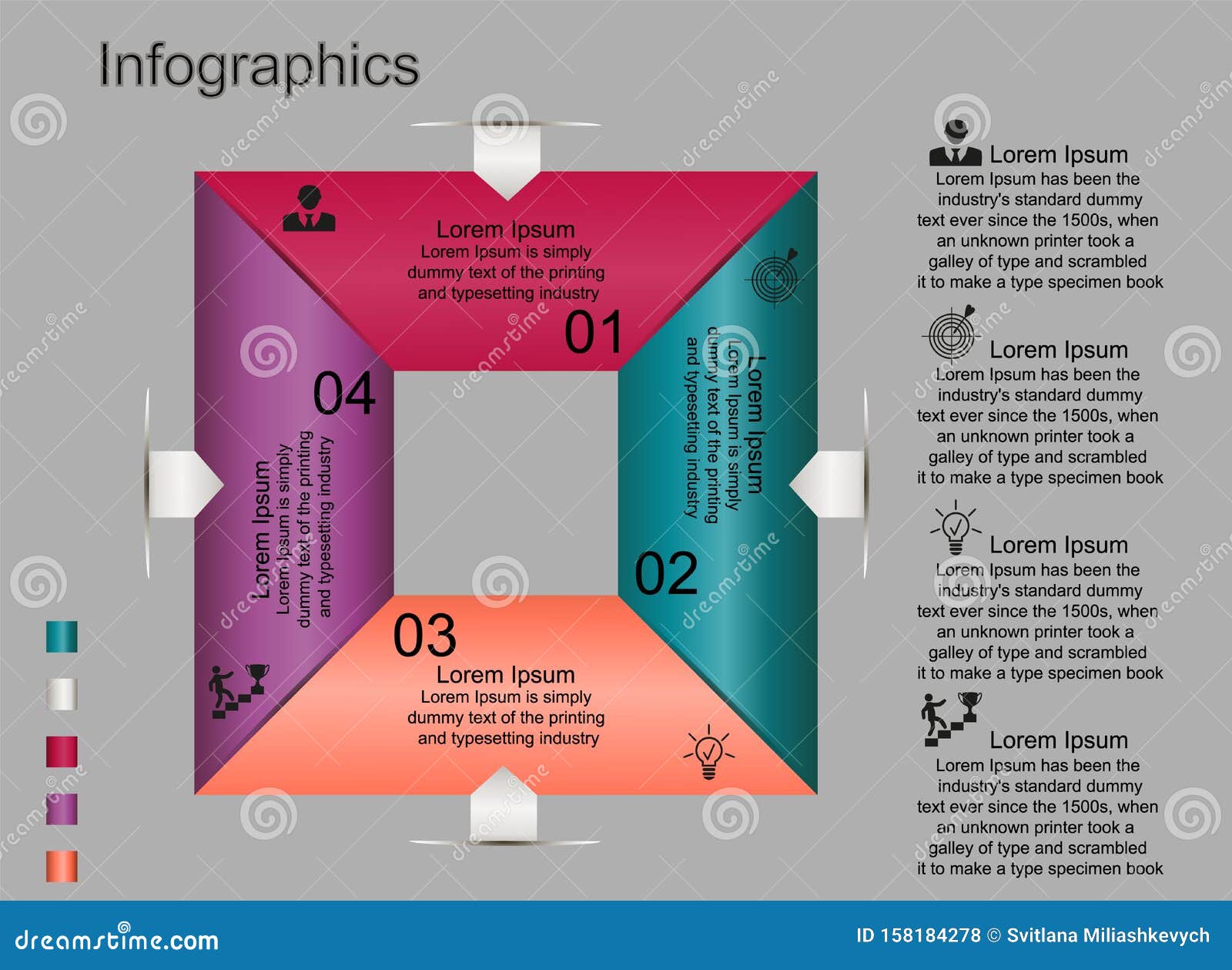Infographic Square Text Right Stock Illustration - Illustration of ...