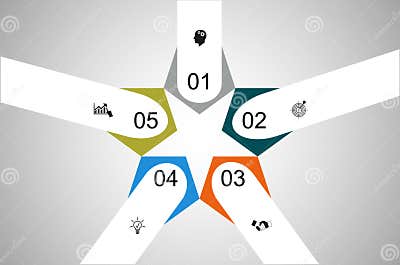 Five Step Infographic with Numbers Icons Stock Illustration ...