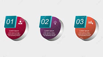 3D 3-step Infographics with Text Number Icons Stock Illustration ...