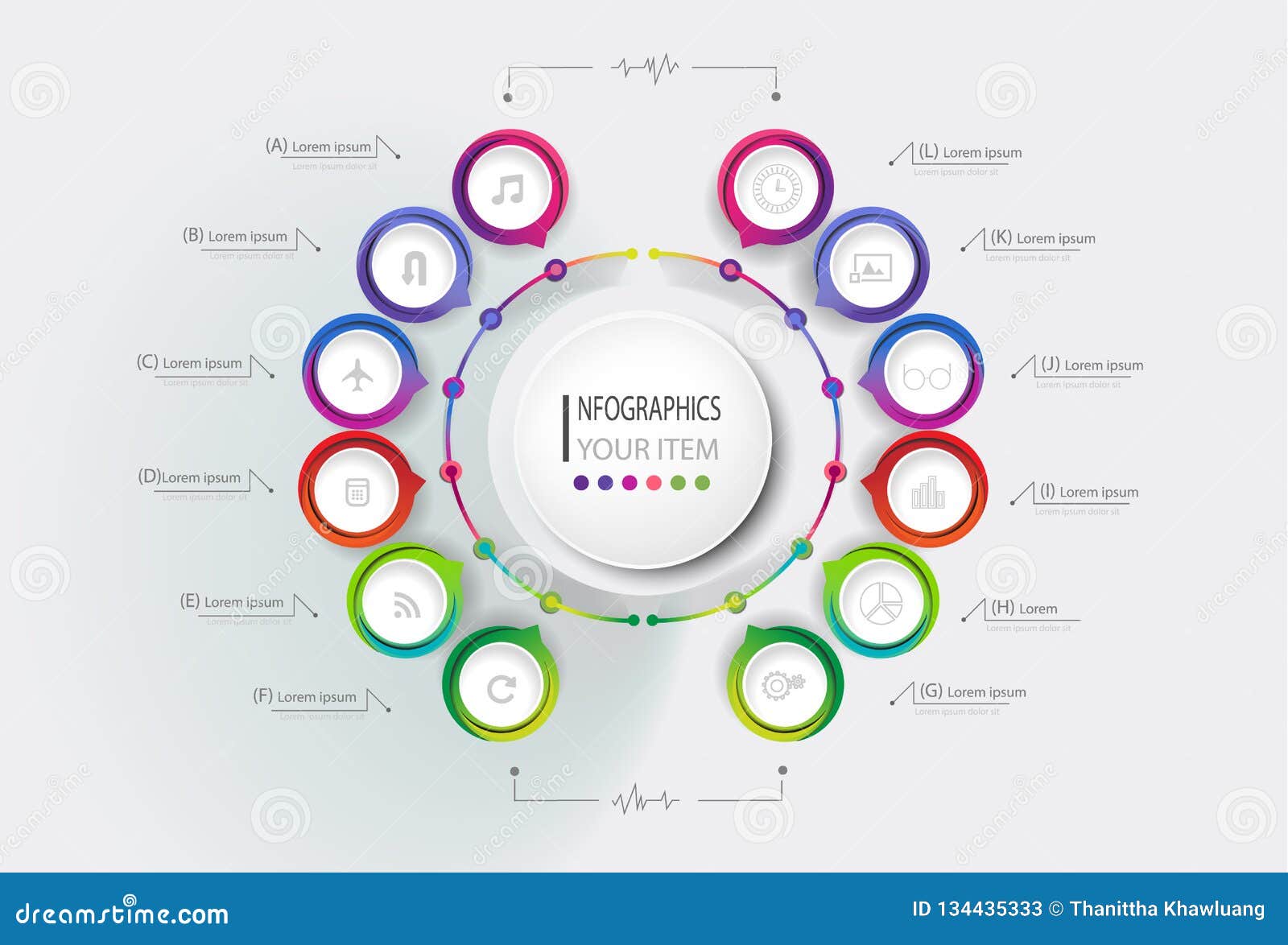 Business Data Visualization. Process Chart. Abstract Elements of Graph ...