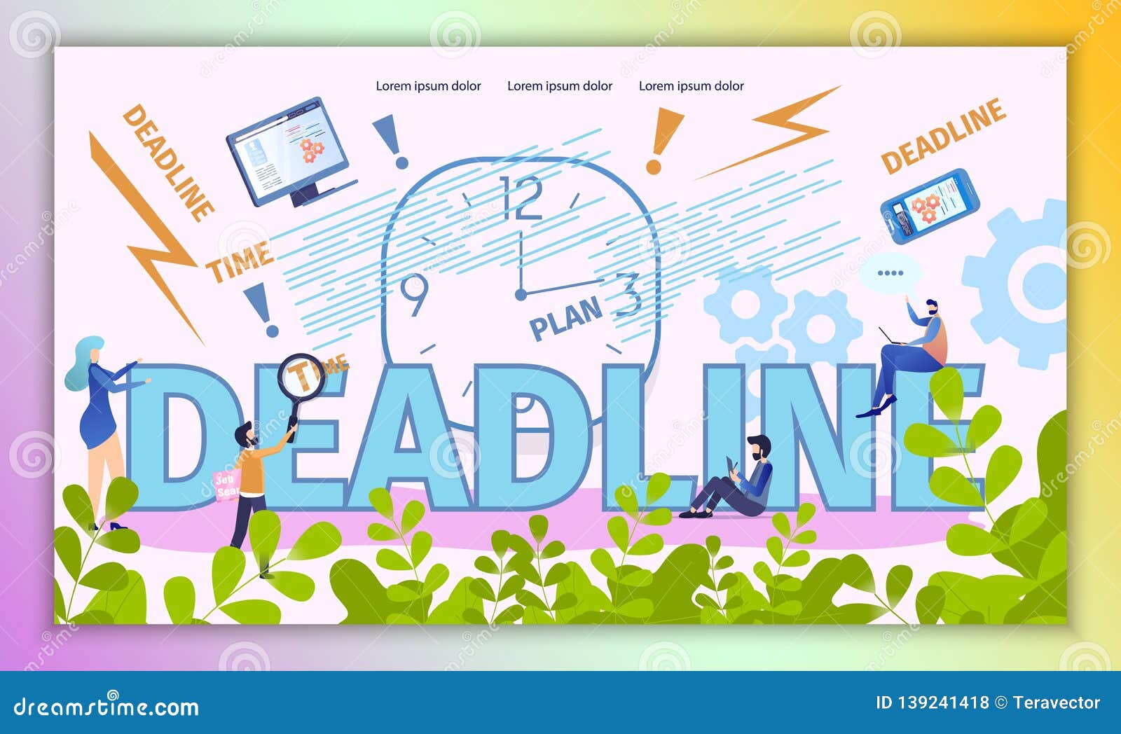 Business Deadline Time Vector Typography Banner Stock Illustration ...
