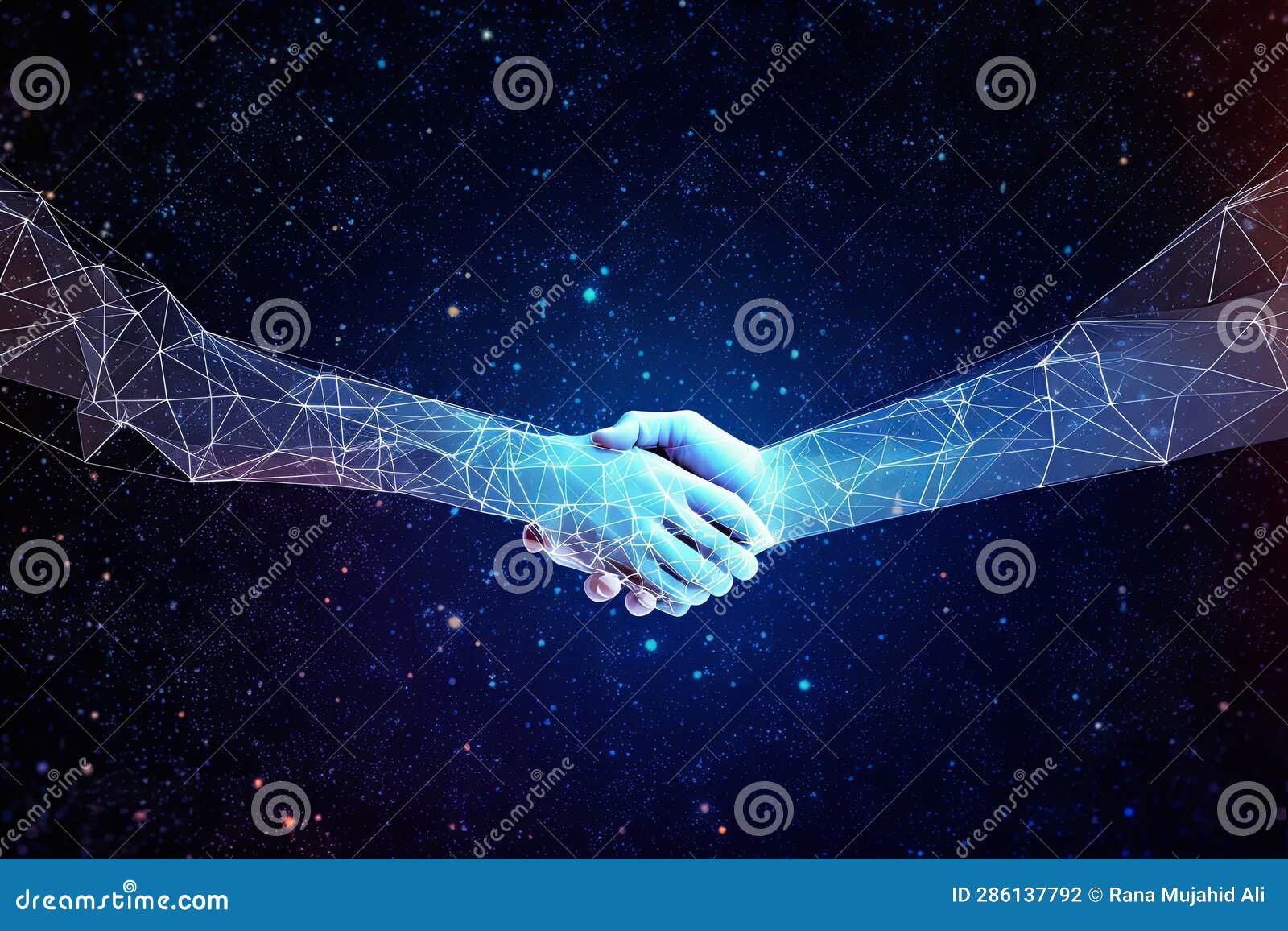 Business Deal Handshake in Glowing Background, Generative AI Stock ...