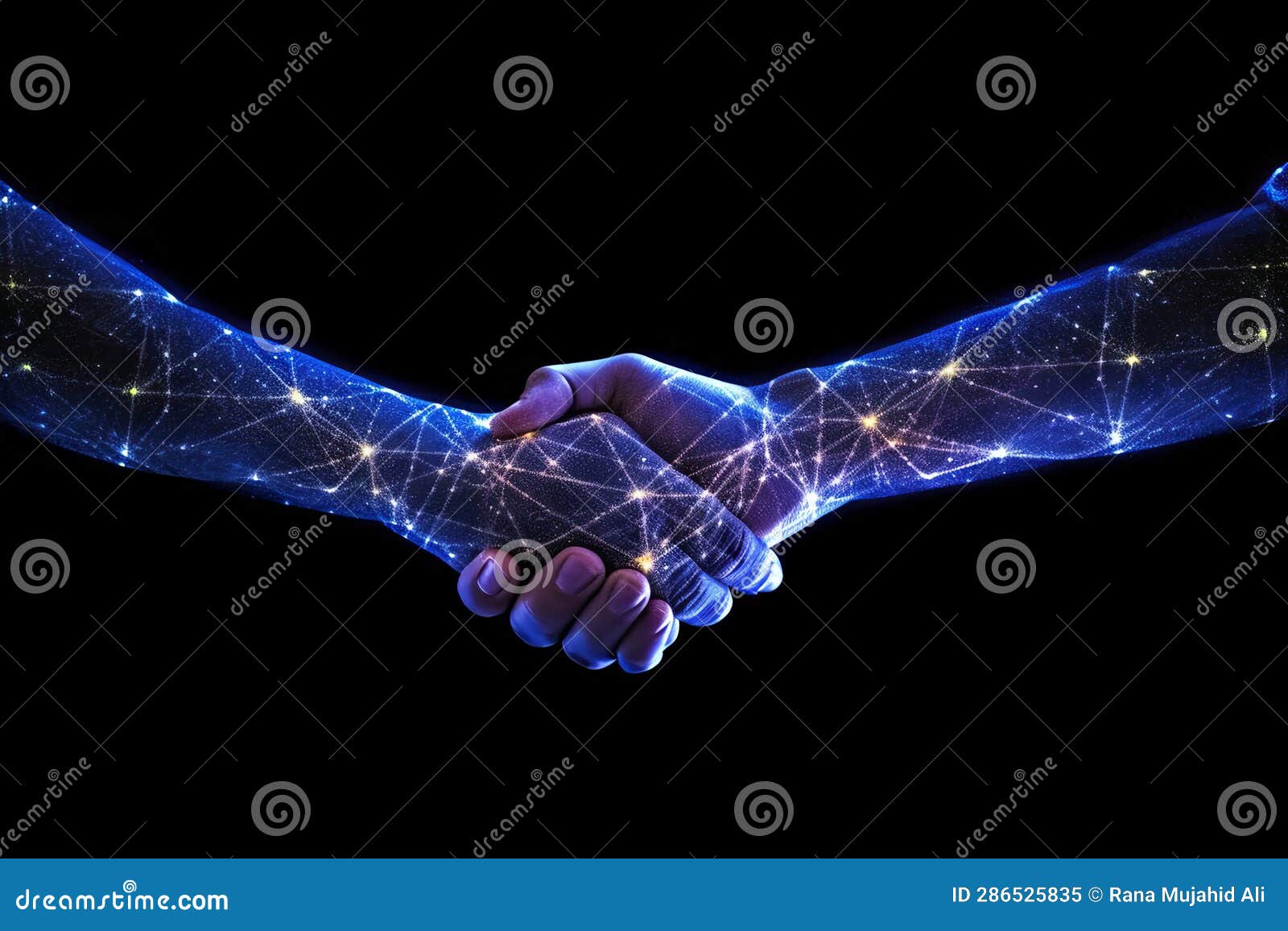 Business Deal Handshake in Glowing Background, Generative AI Stock ...