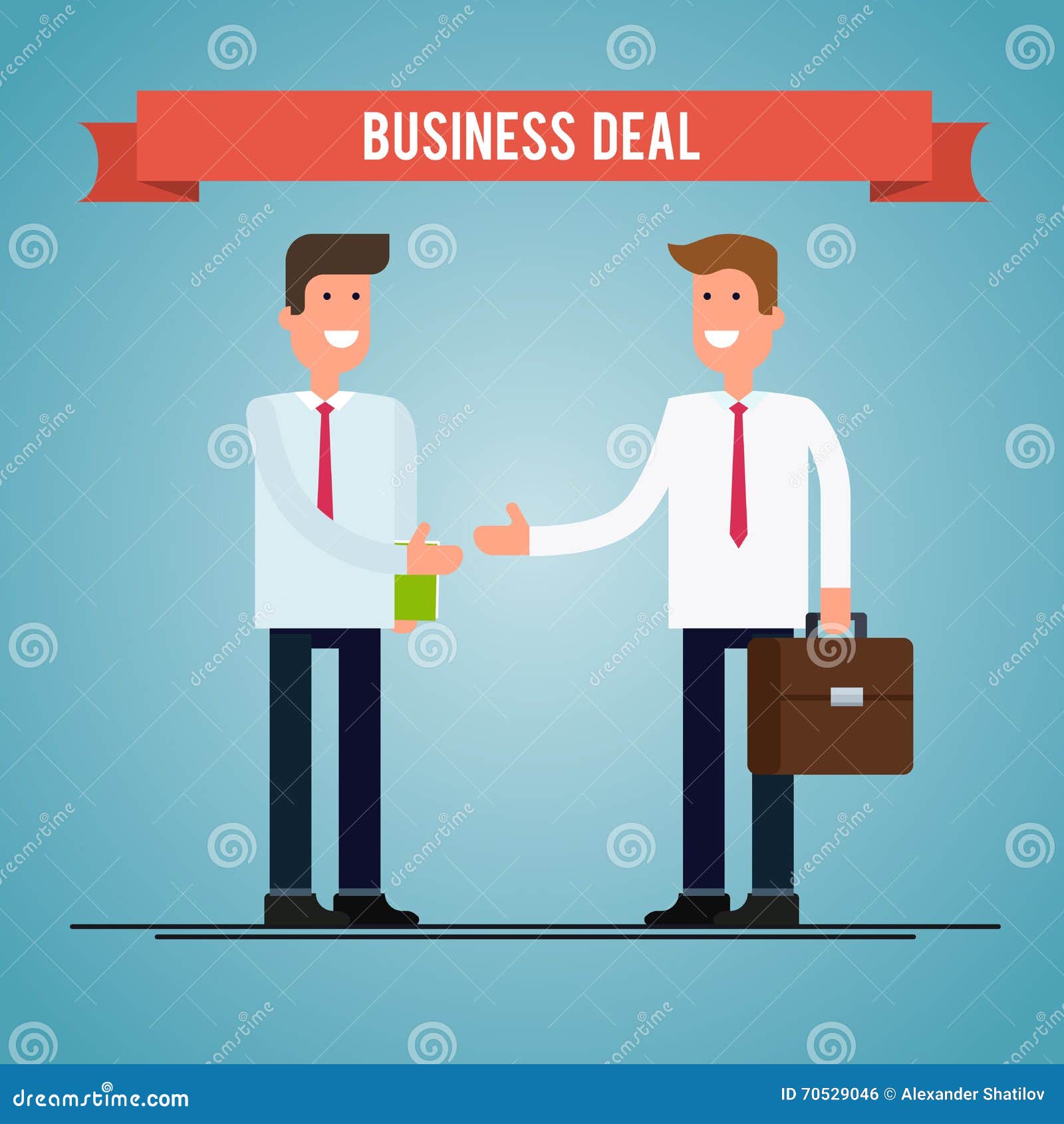 Business Deal. People Shaking Hands. Vector Flat Illustration. Stock ...