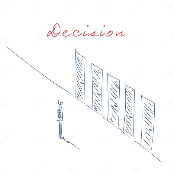 Business Decision Concept Illustration Businessman Standing In Front