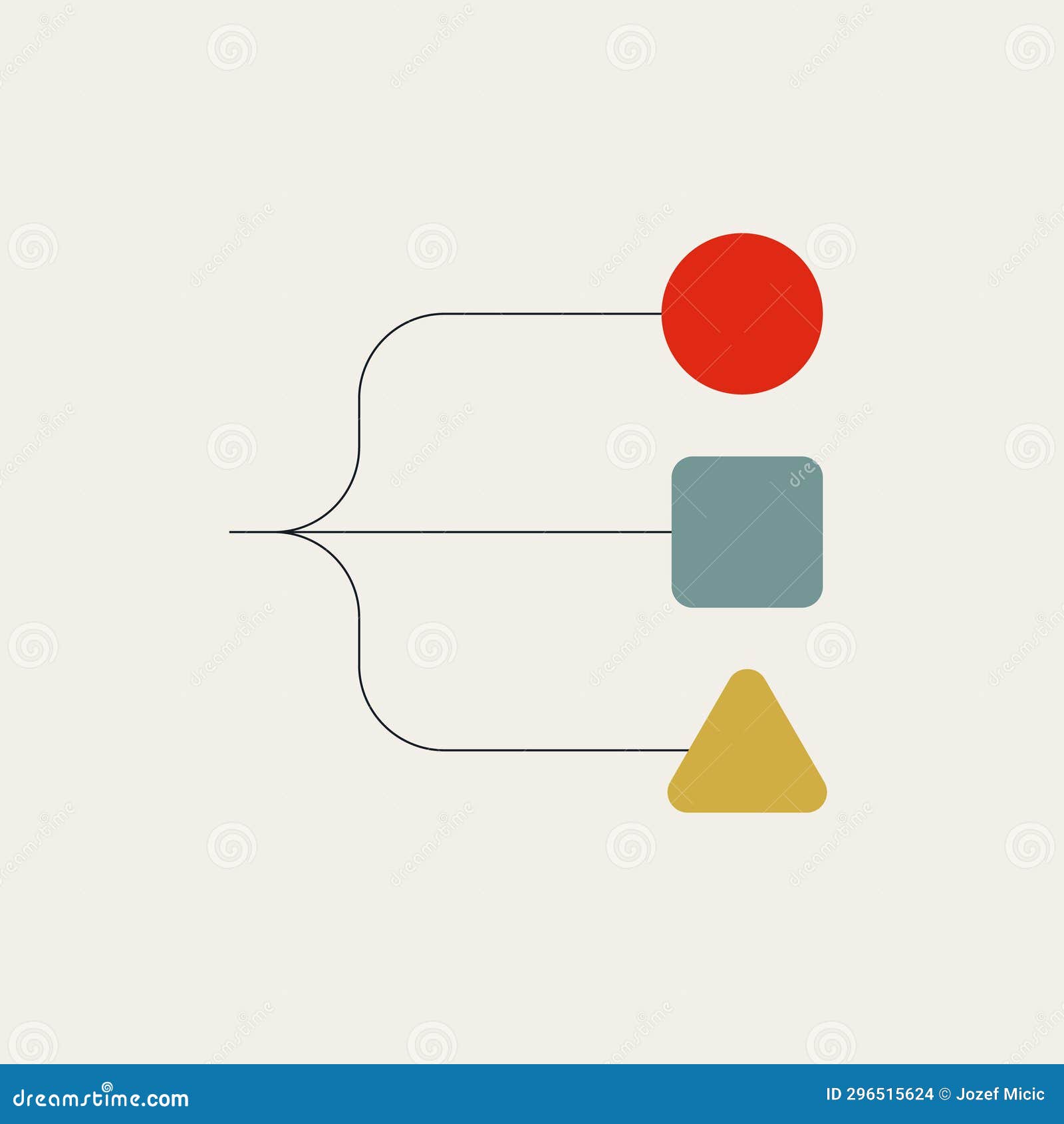 Business Decision Minimal Illustration. Symbol of Different Paths ...