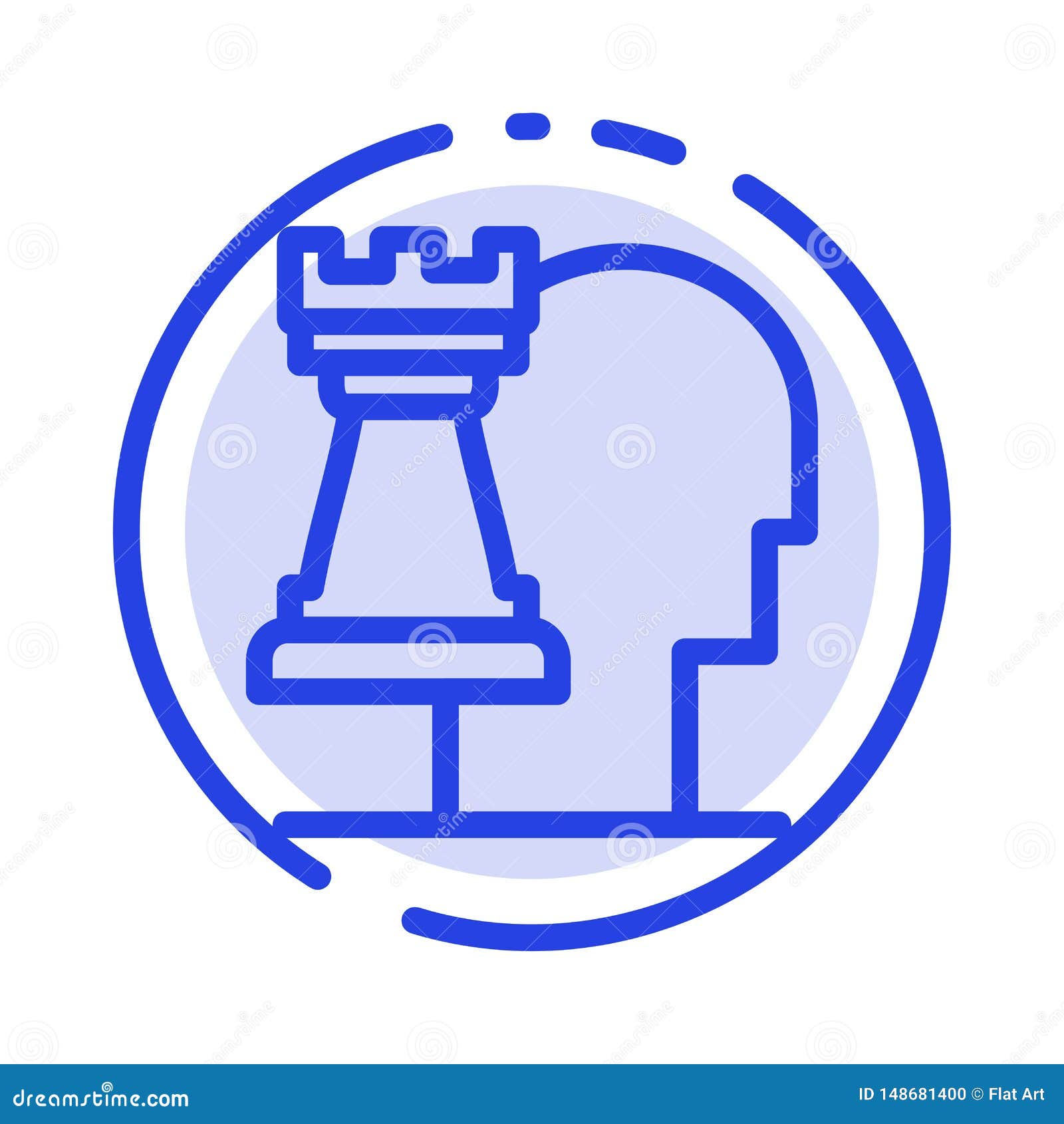 Business, Decisions, Modern, Strategic Blue Dotted Line Line Icon Stock ...