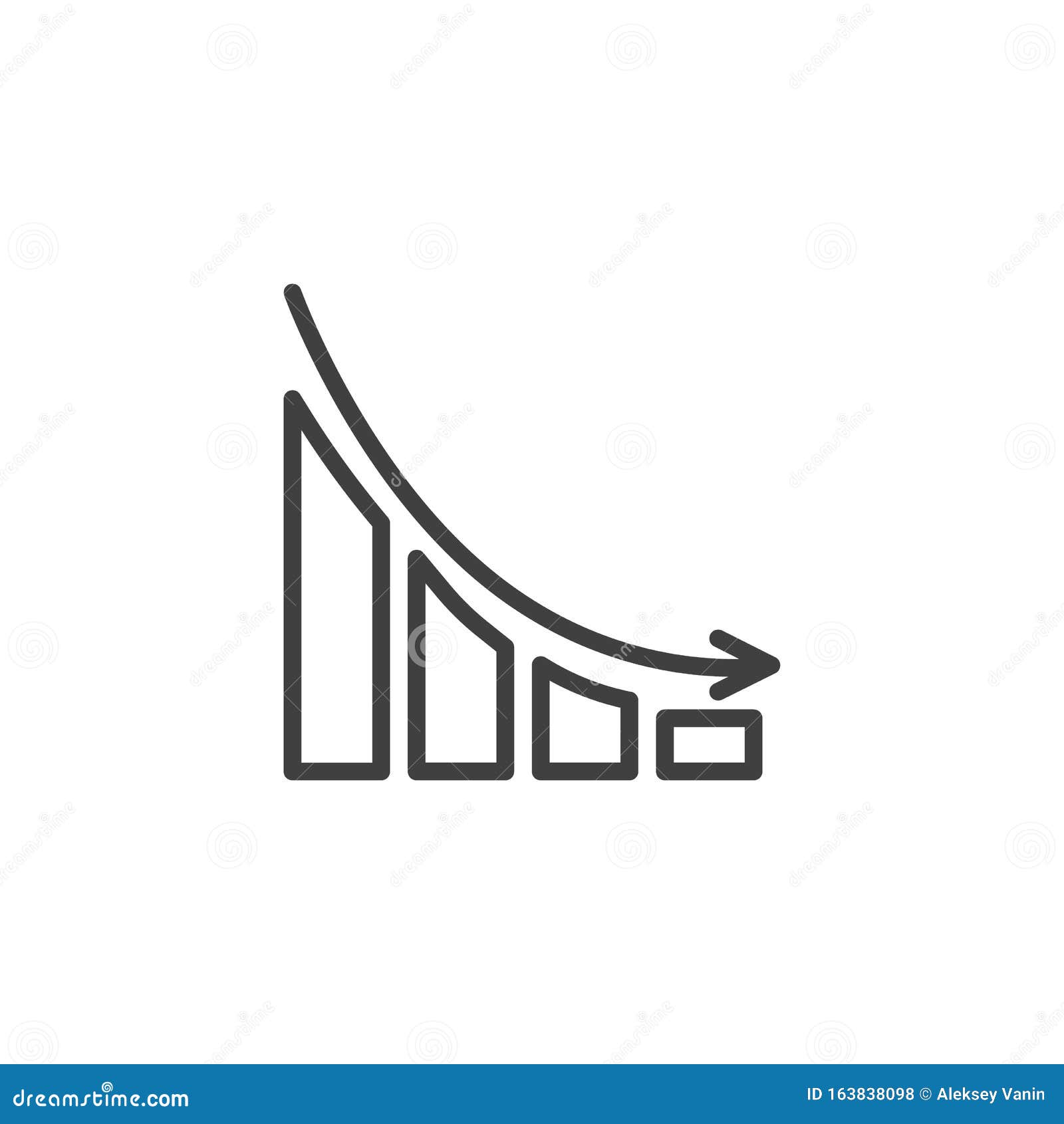 Business Decline Graph Line Icon Stock Vector - Illustration of pixel, decline: 163838098