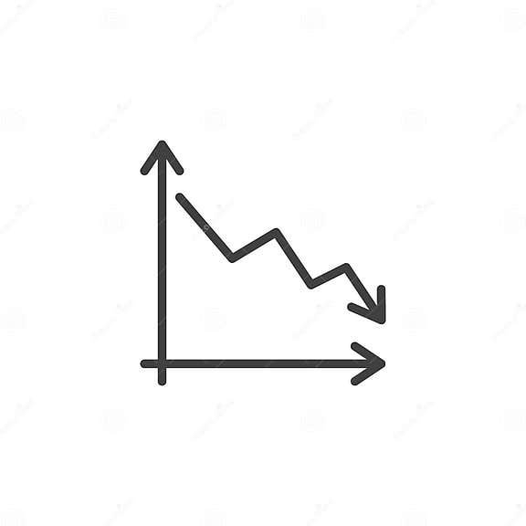 Business Decline Graph Line Icon Stock Vector - Illustration of logo, falling: 163838362