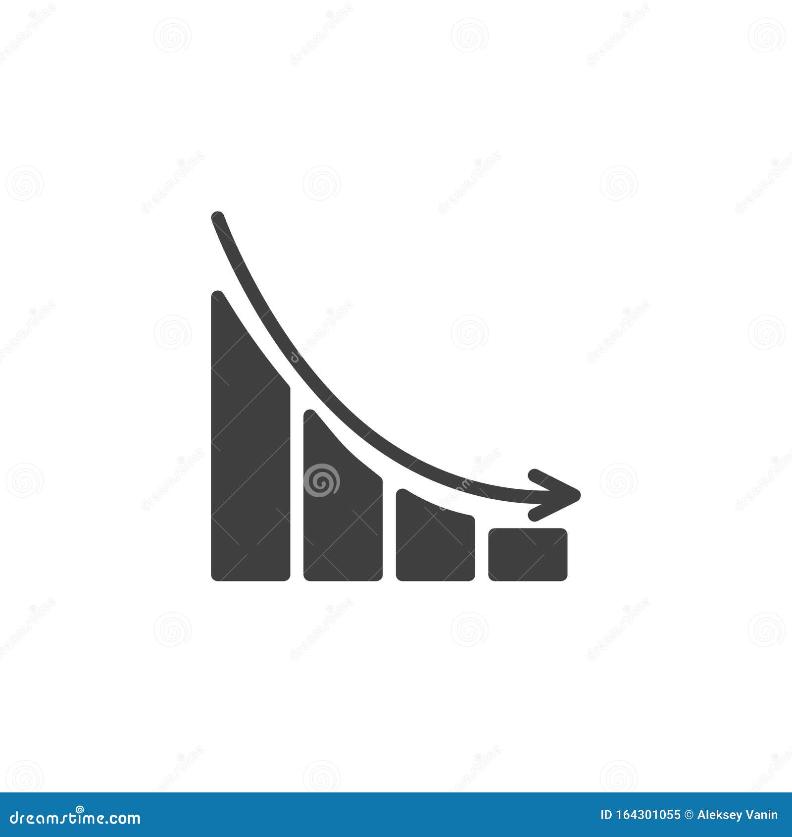 Business Decline Graph Vector Icon Stock Vector - Illustration of flat ...