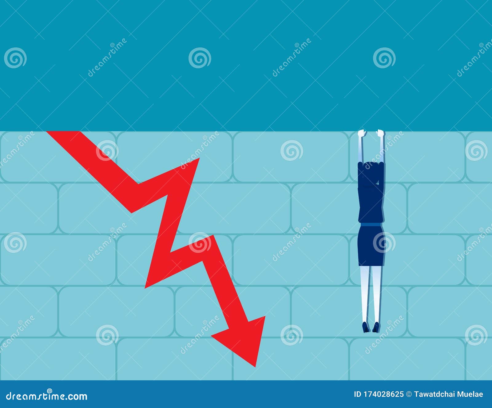 Business Decrease Chart. Concept Business Chart Vector Illustration ...