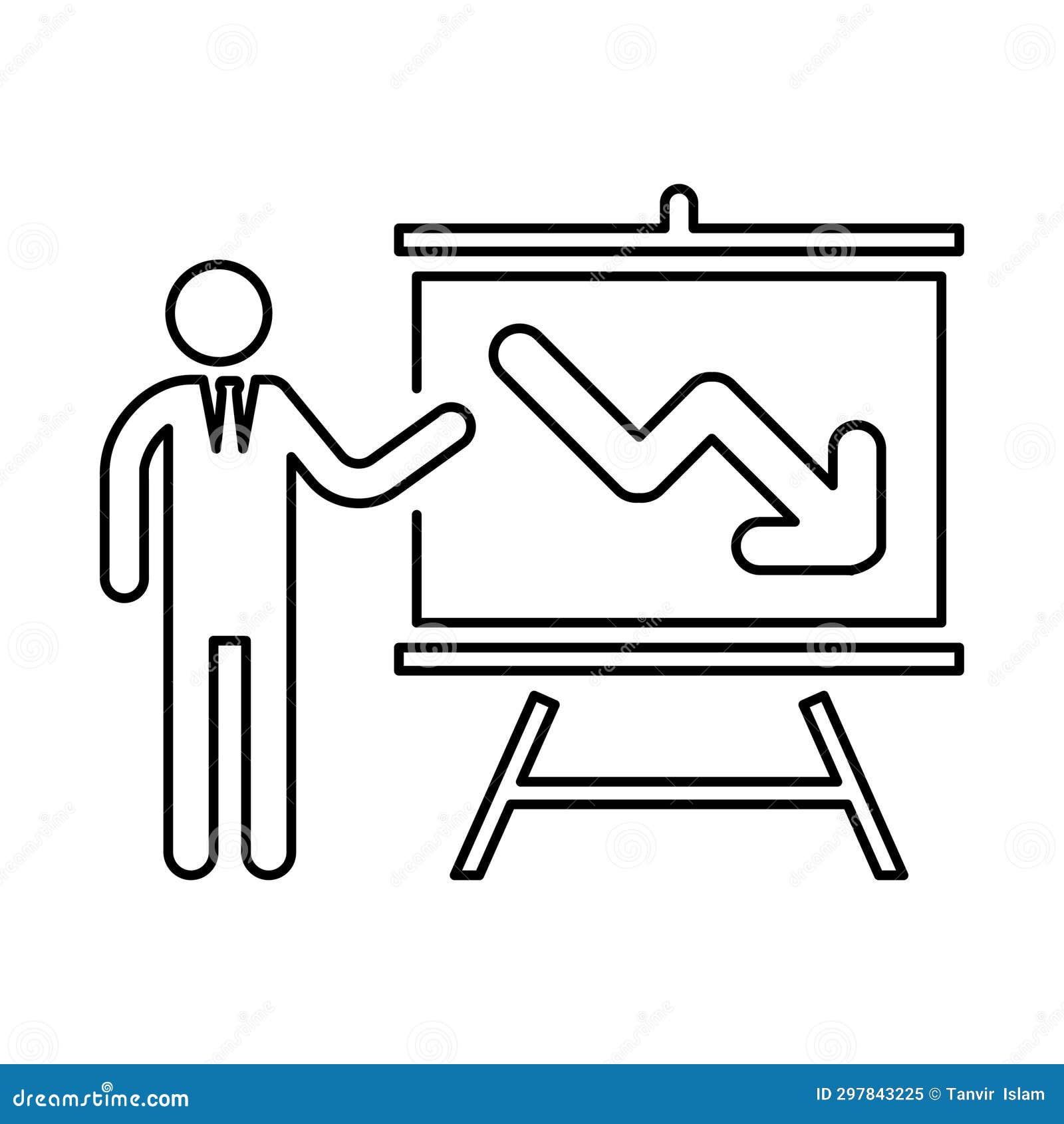 Business Decrease Icon in Outline Style Stock Illustration ...