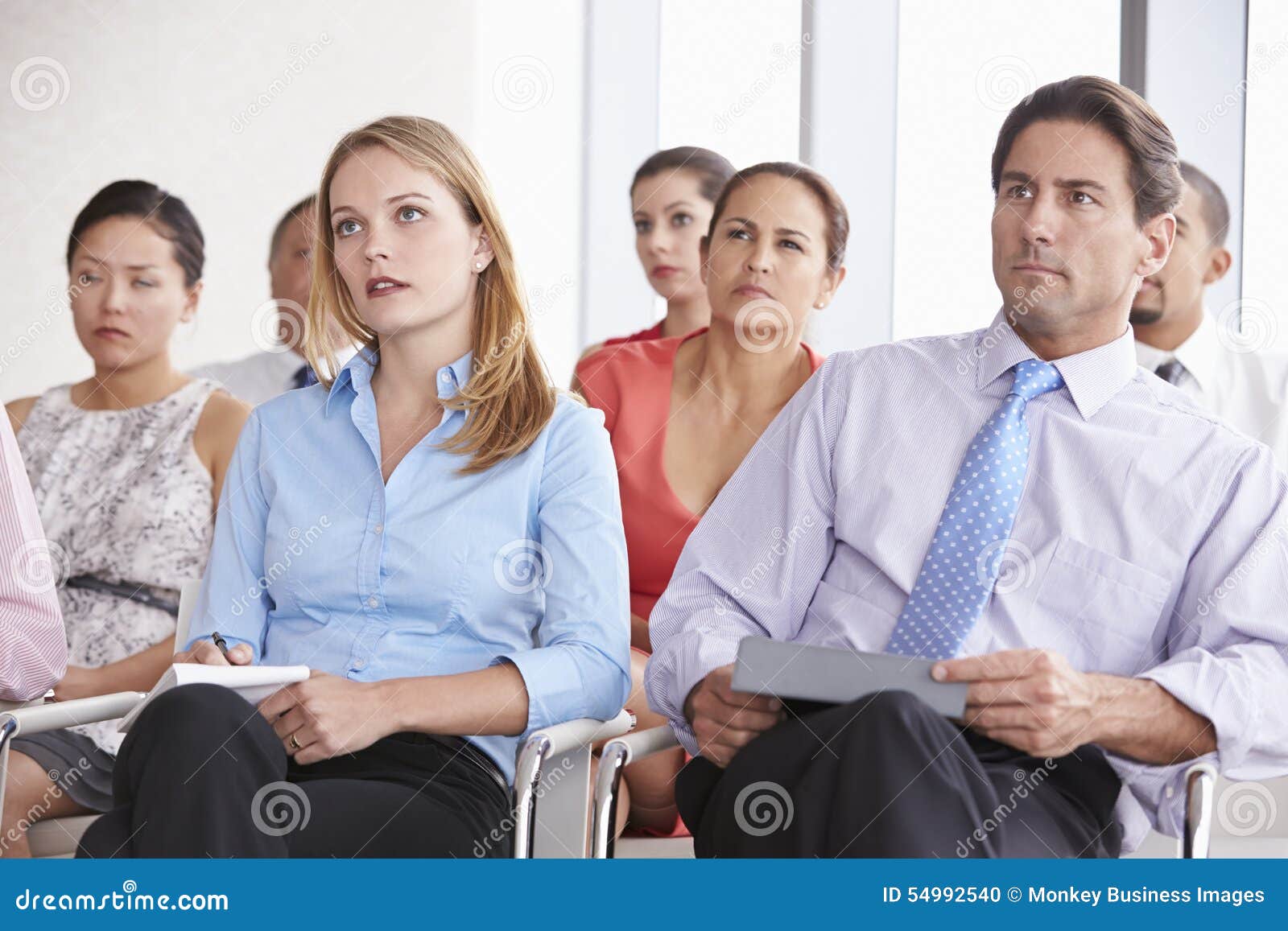 Business Delegates Listening To Presentation at Conference Stock Photo ...