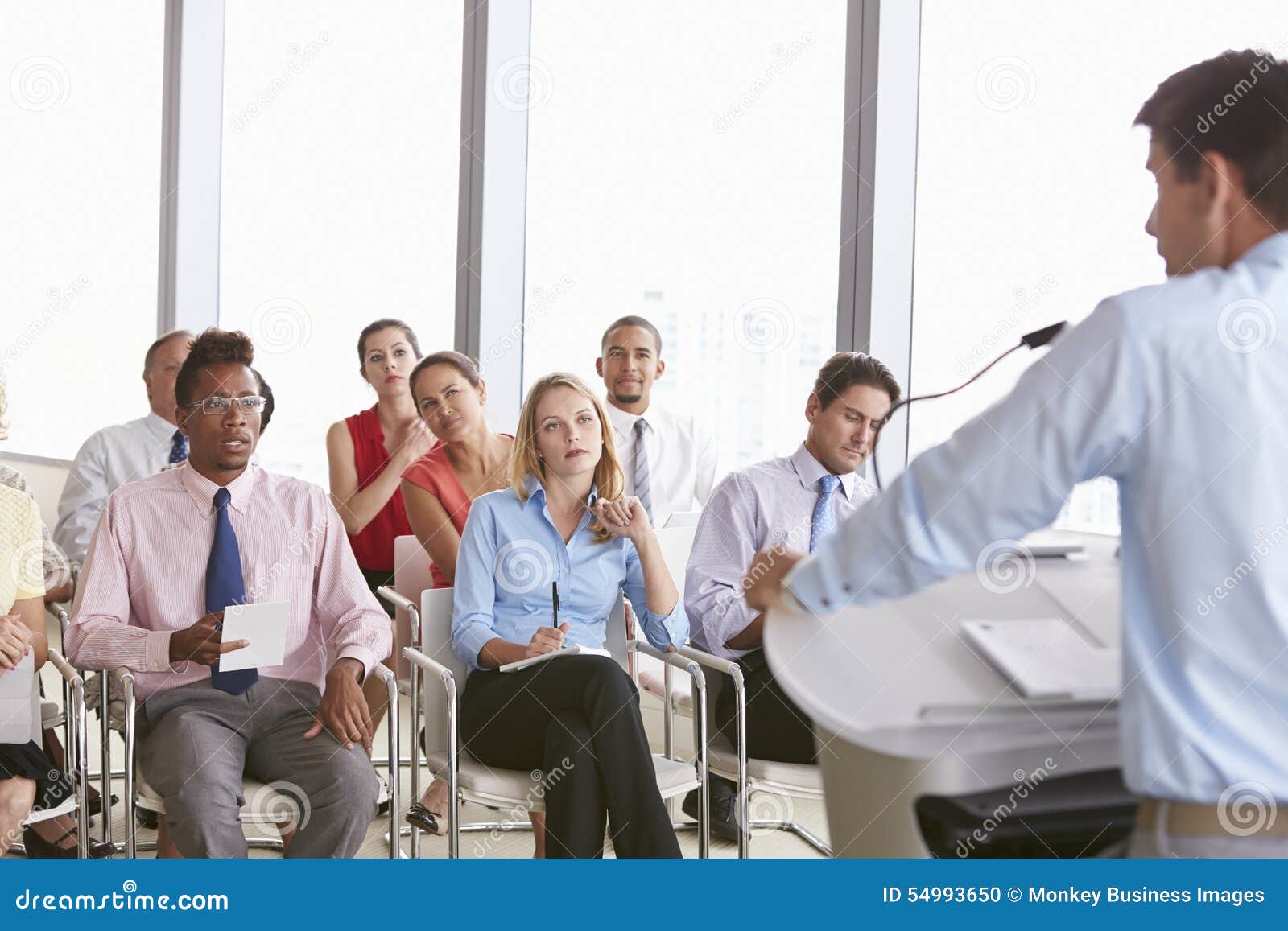 Business Delegates Listening To Presentation at Conference Stock Photo ...