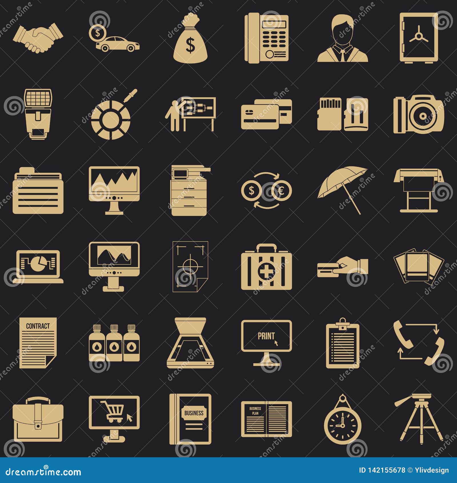 Business Department Icons Set, Simple Style Stock Vector - Illustration ...