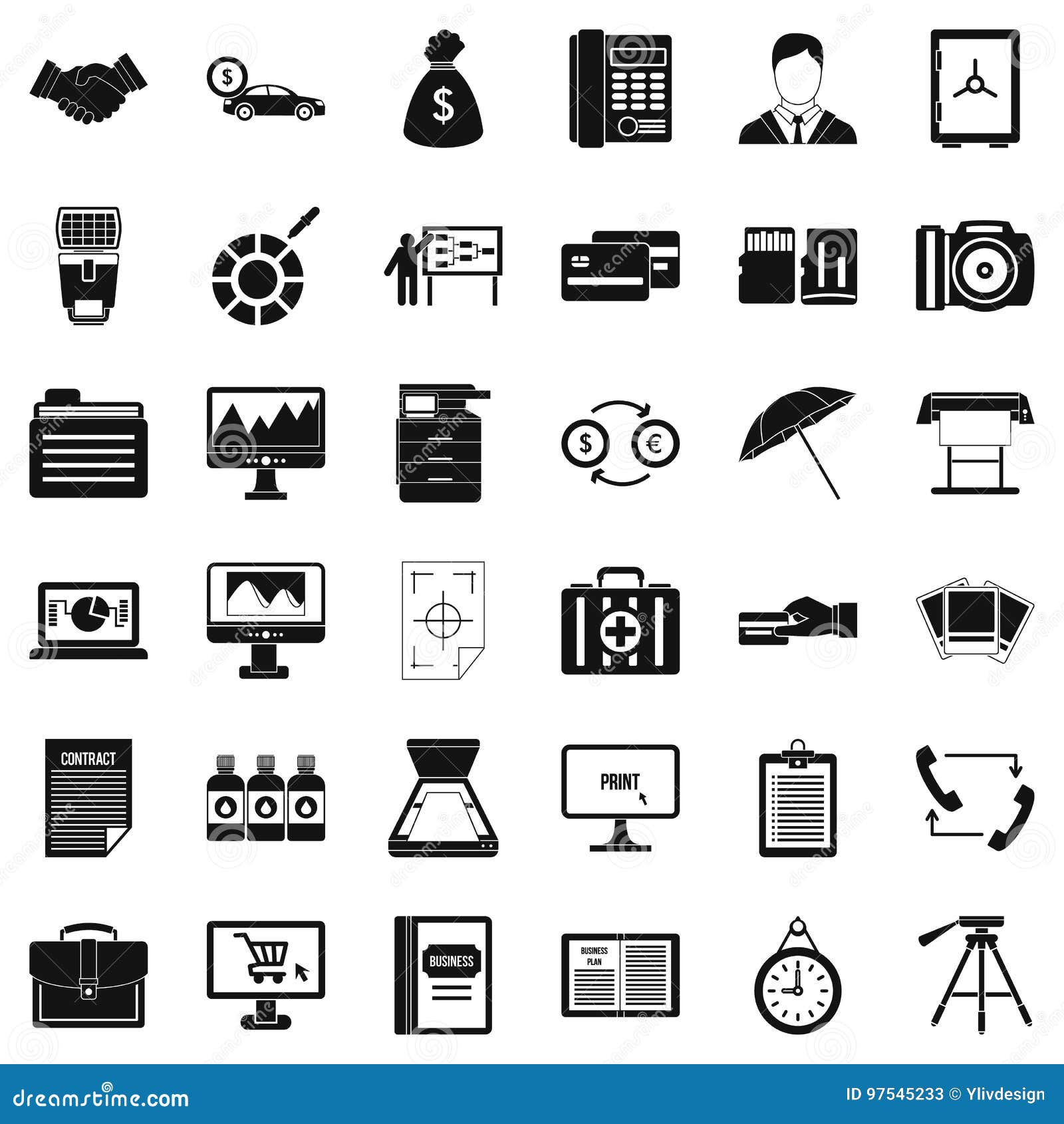 Business Department Icons Set, Simple Style Stock Vector - Illustration ...
