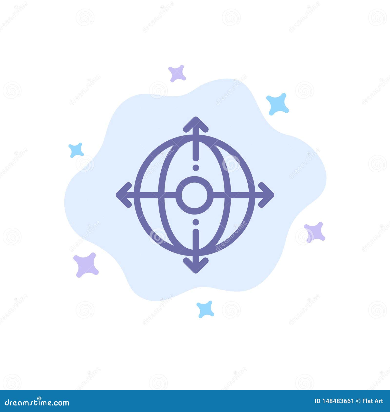 Business, Deployment, Management, Product Blue Icon on Abstract Cloud ...