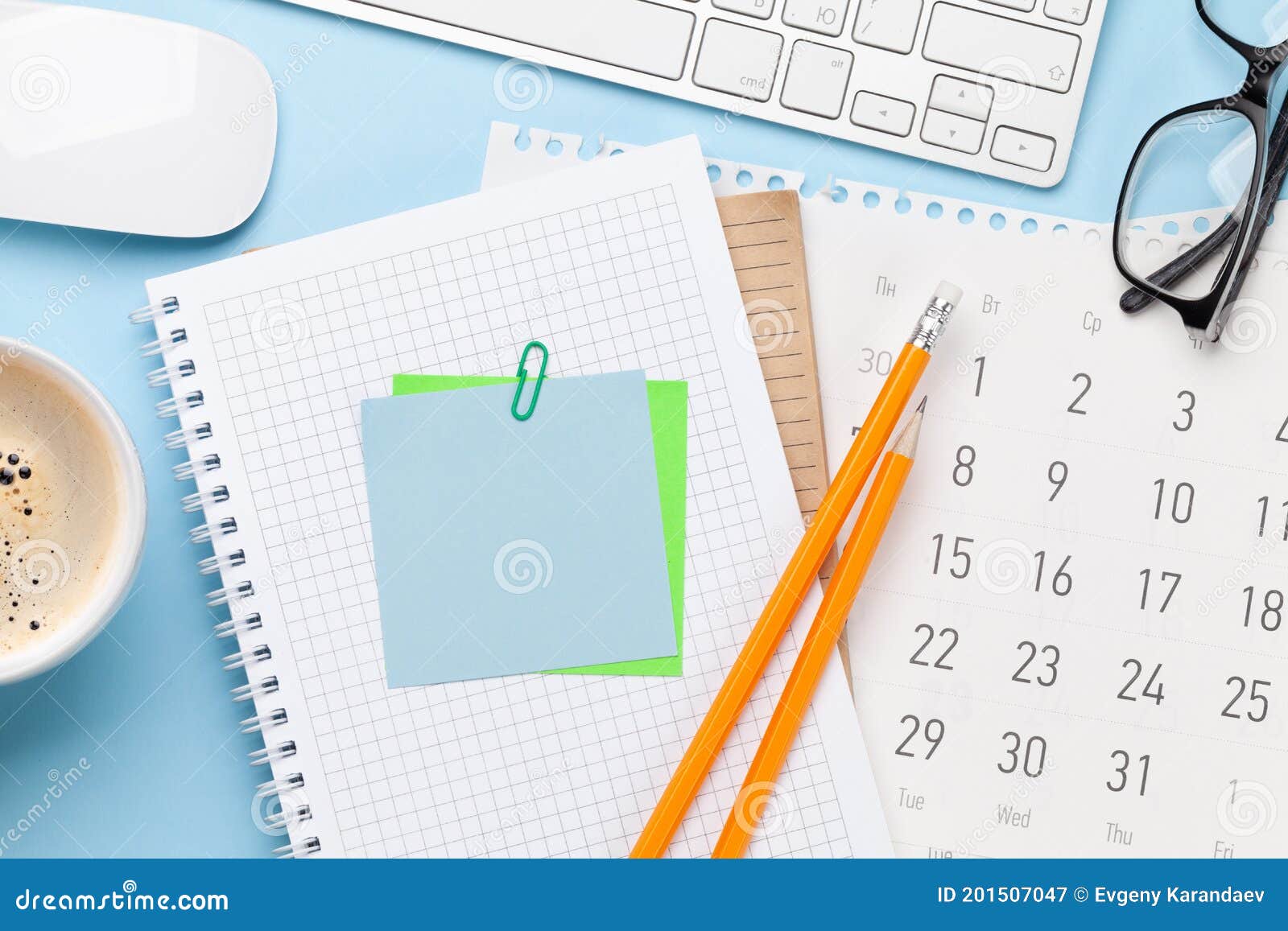 Business Desk Workplace and Office Objects Stock Image - Image of copy ...