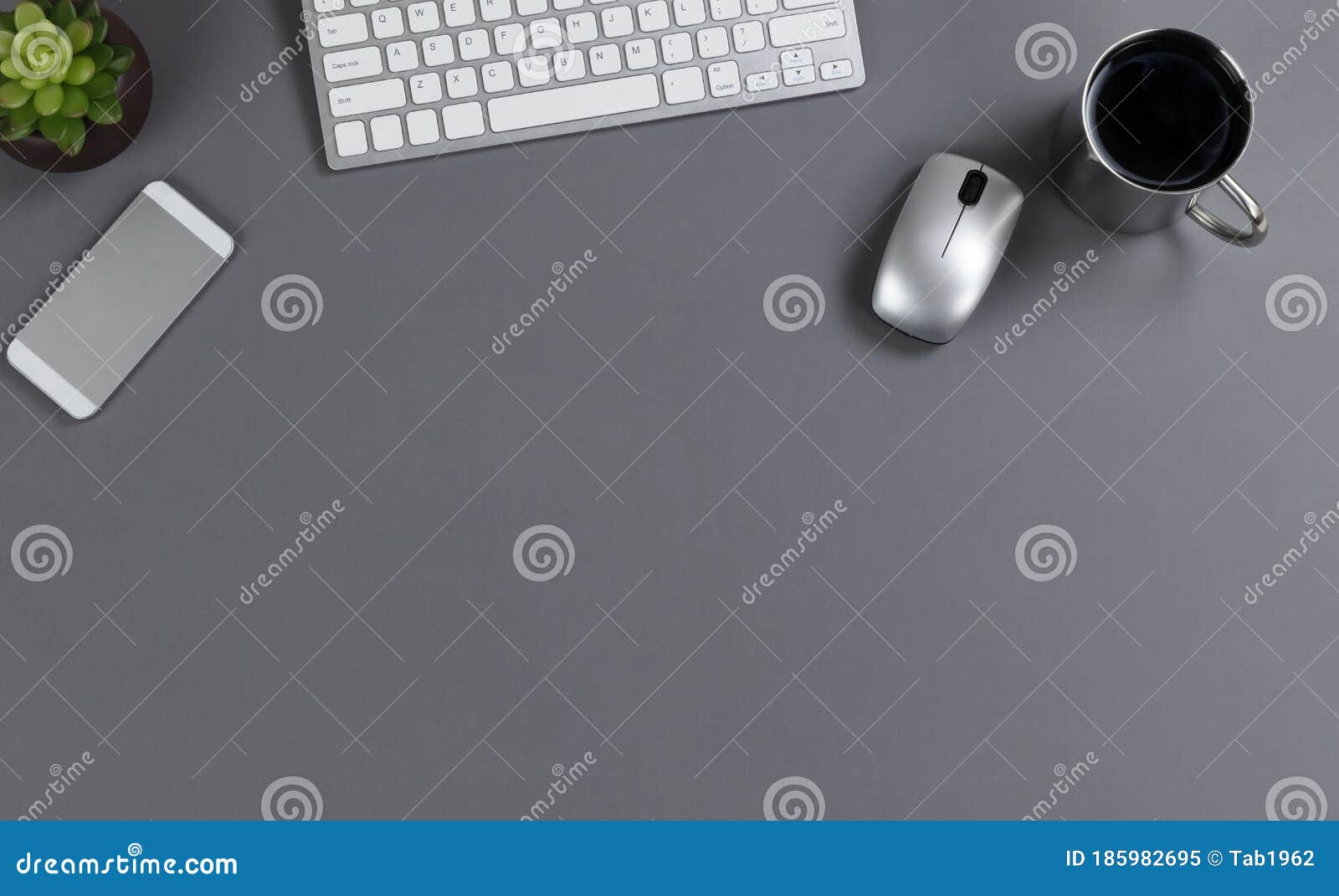 Business Desktop with Wireless Computer Technology in Overhead Format ...