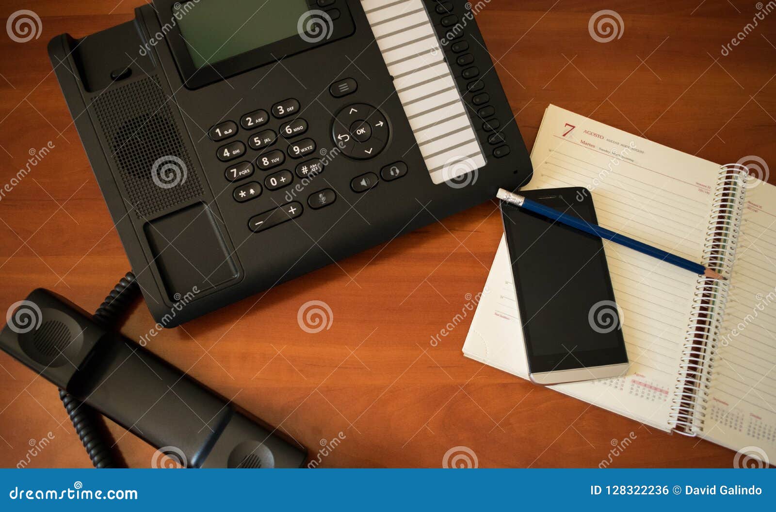 Business Desktop Working with Phone Stock Photo - Image of ...
