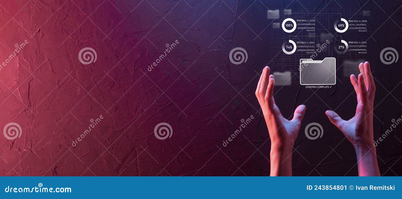 Business Developer Hand Using Board Framework on Virtual Modern ...