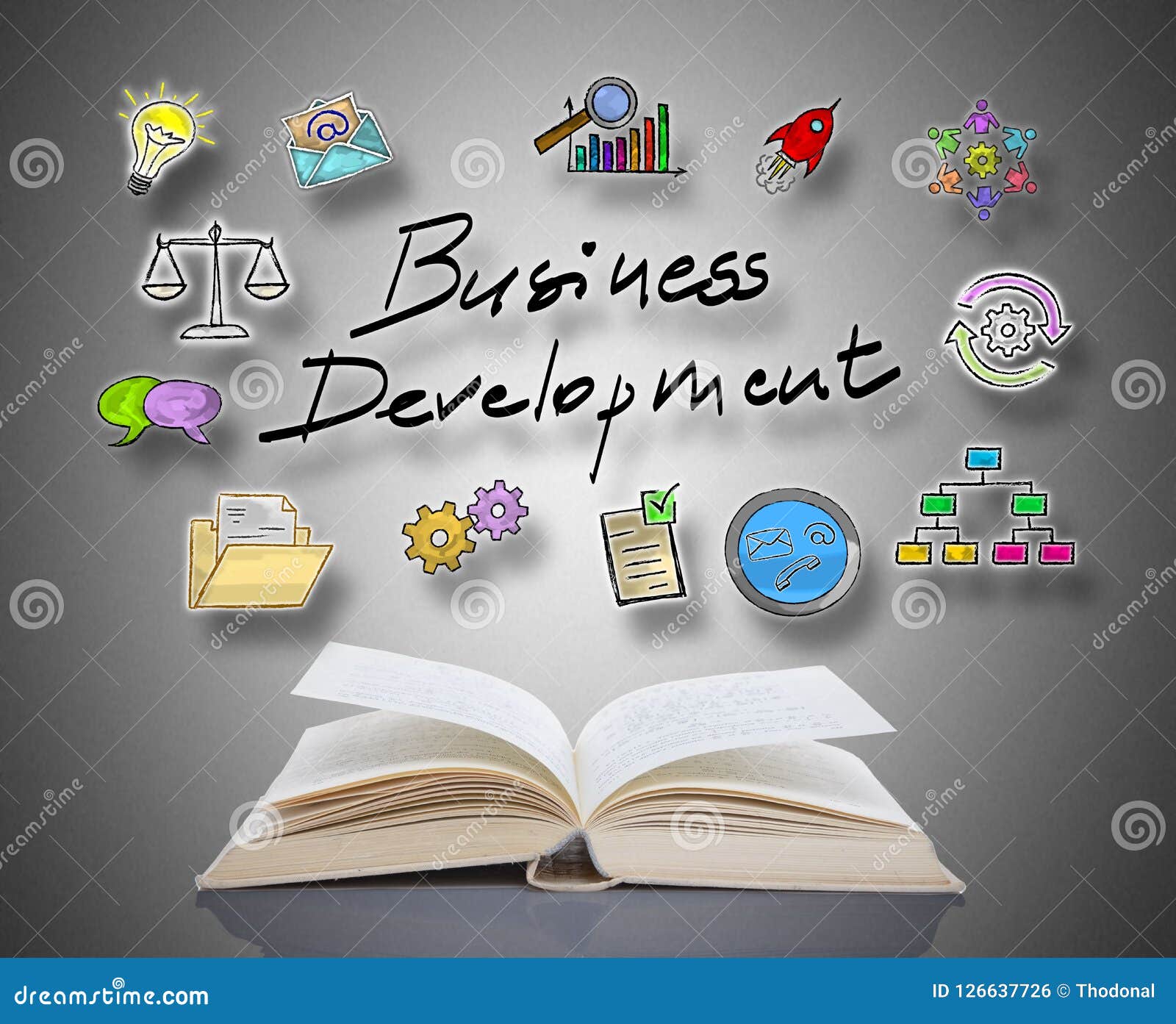 Business Development Concept Above a Book Stock Photo - Image of ...