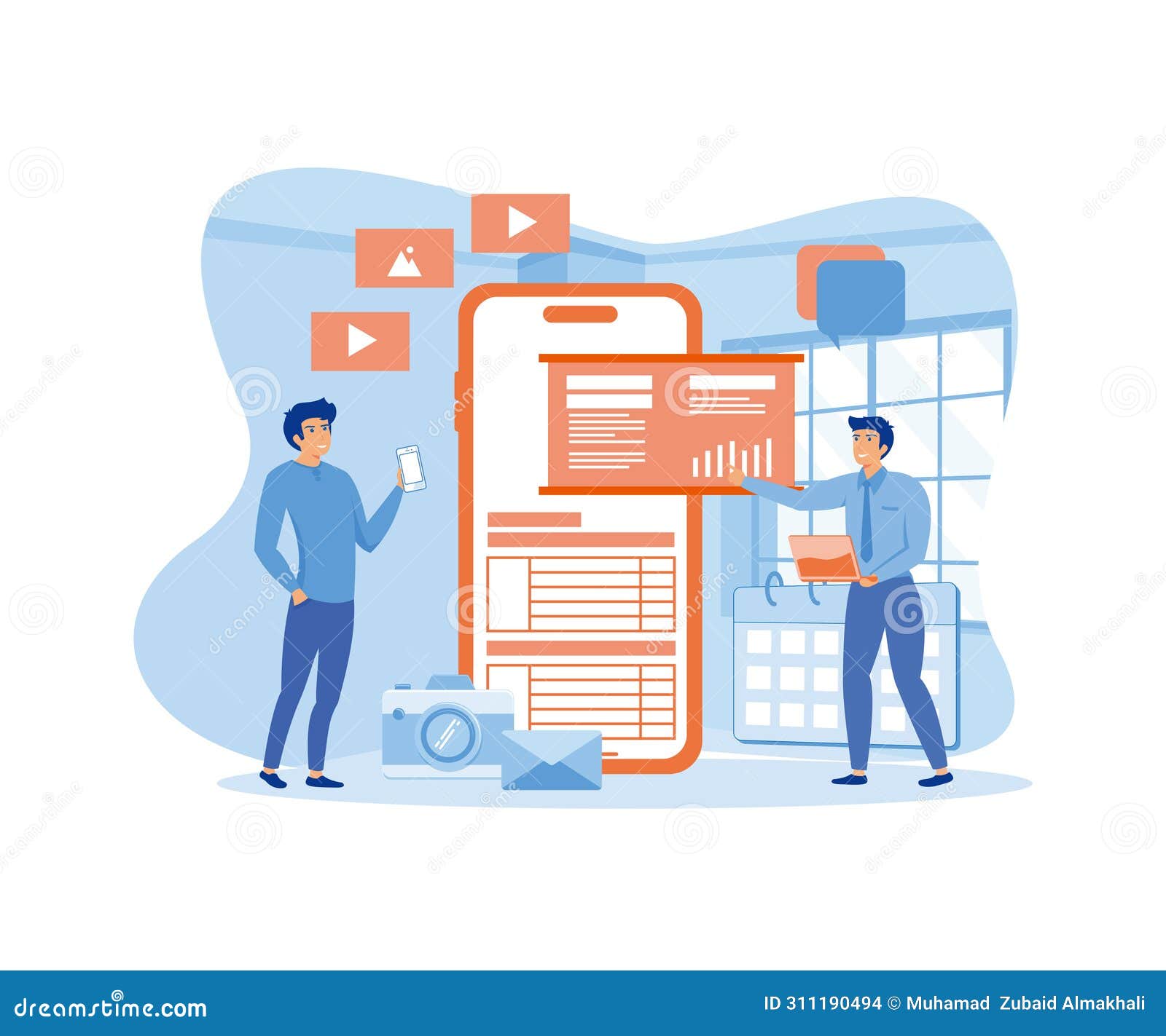 Business Development Concept. Business Mobile App Development and Design Process with Business ...