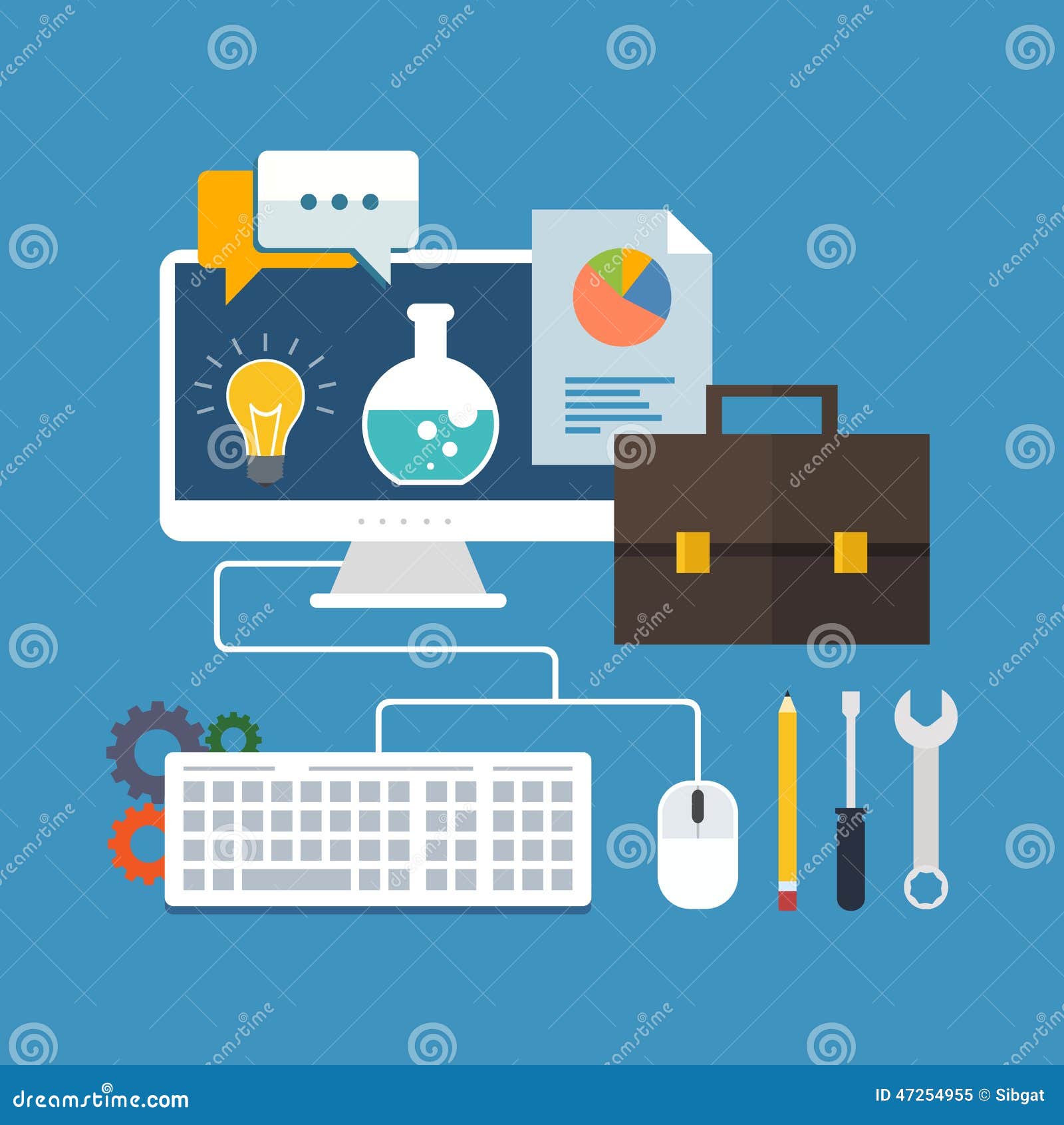 Business Development Concept. Flat Design Stylish Stock Vector ...