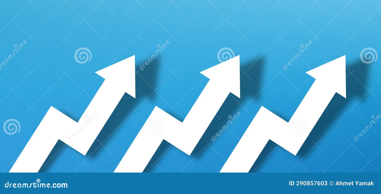 Business Development and Growth Concept with White Paper Arrow on Blue ...