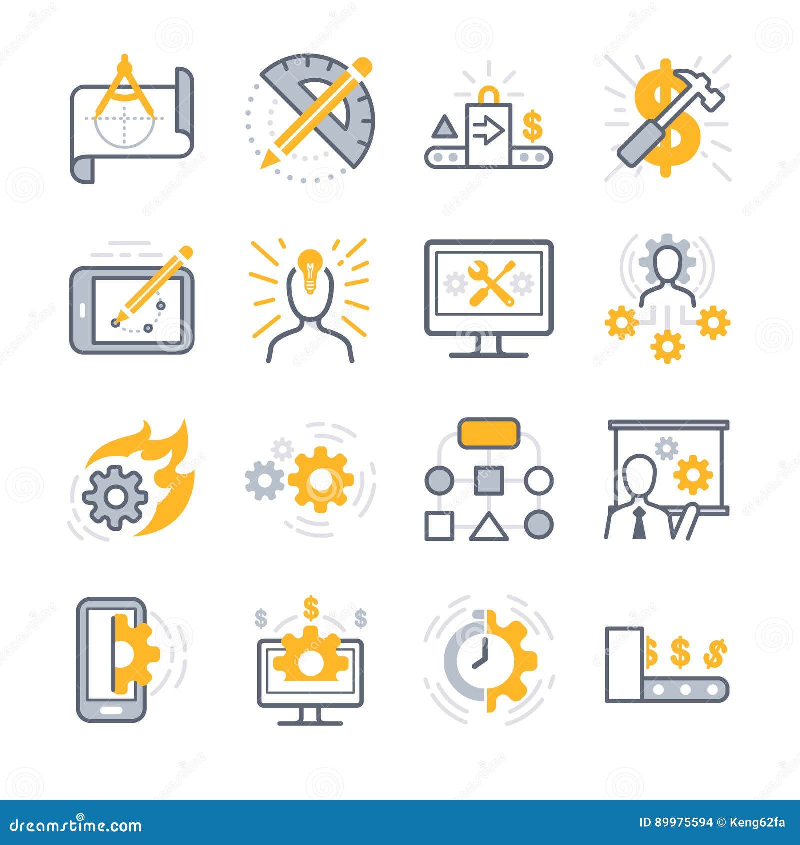Business Development icons stock vector. Illustration of concept - 89975594