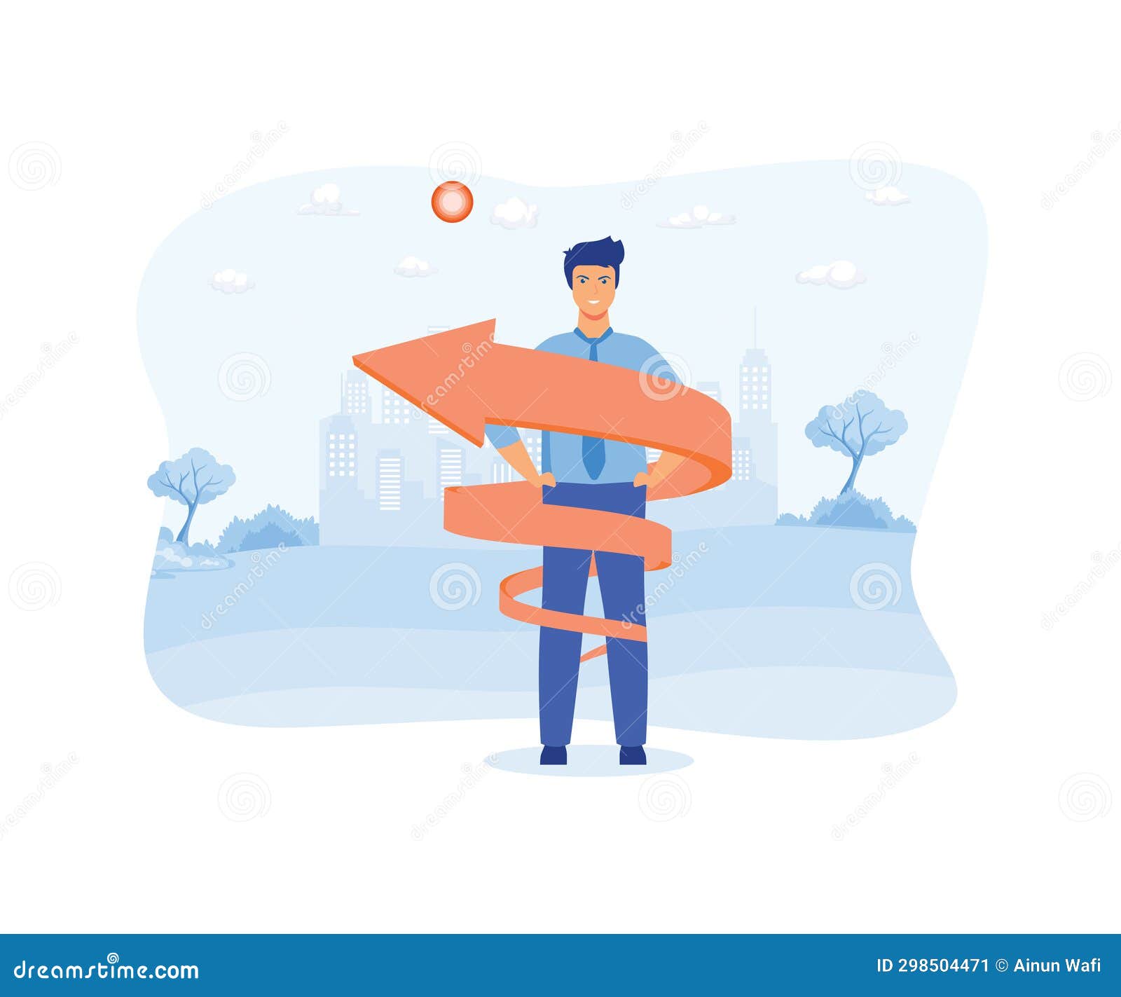 Business Development. Man Increasing Career and Personal Improvement ...