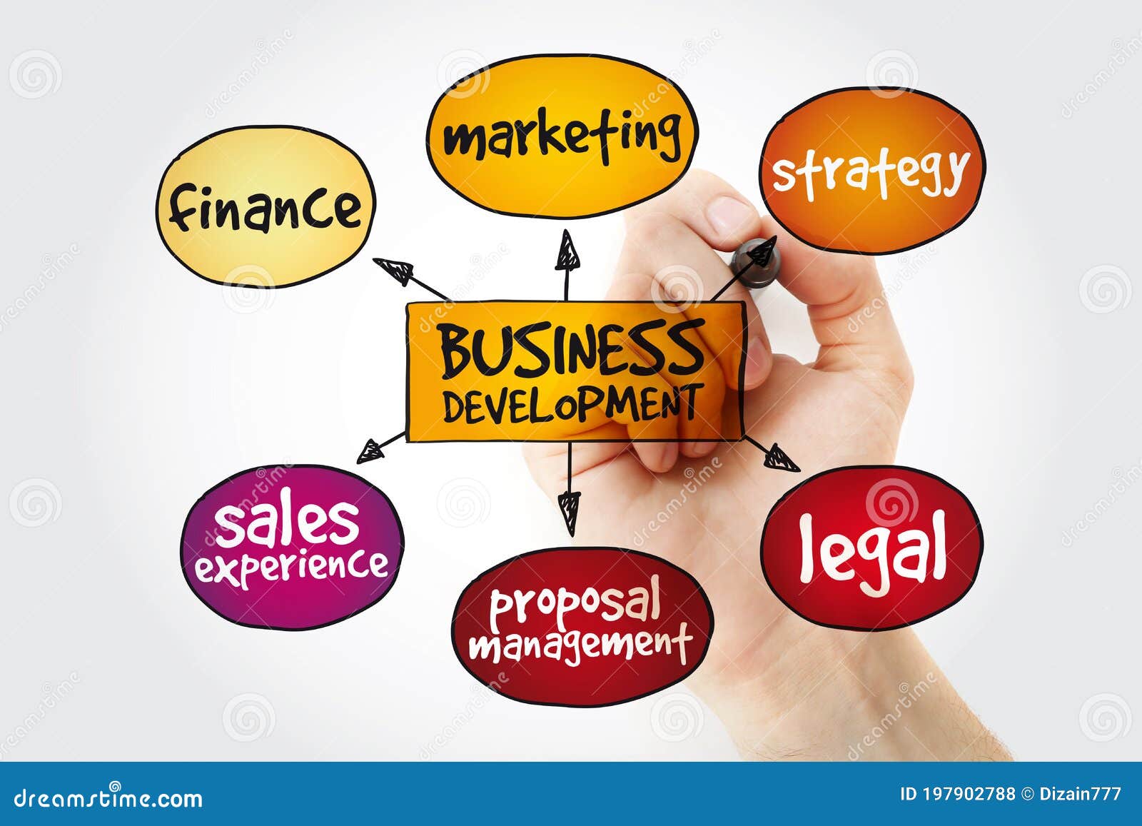 Business Development Mind Map with Marker, Business Concept Stock ...
