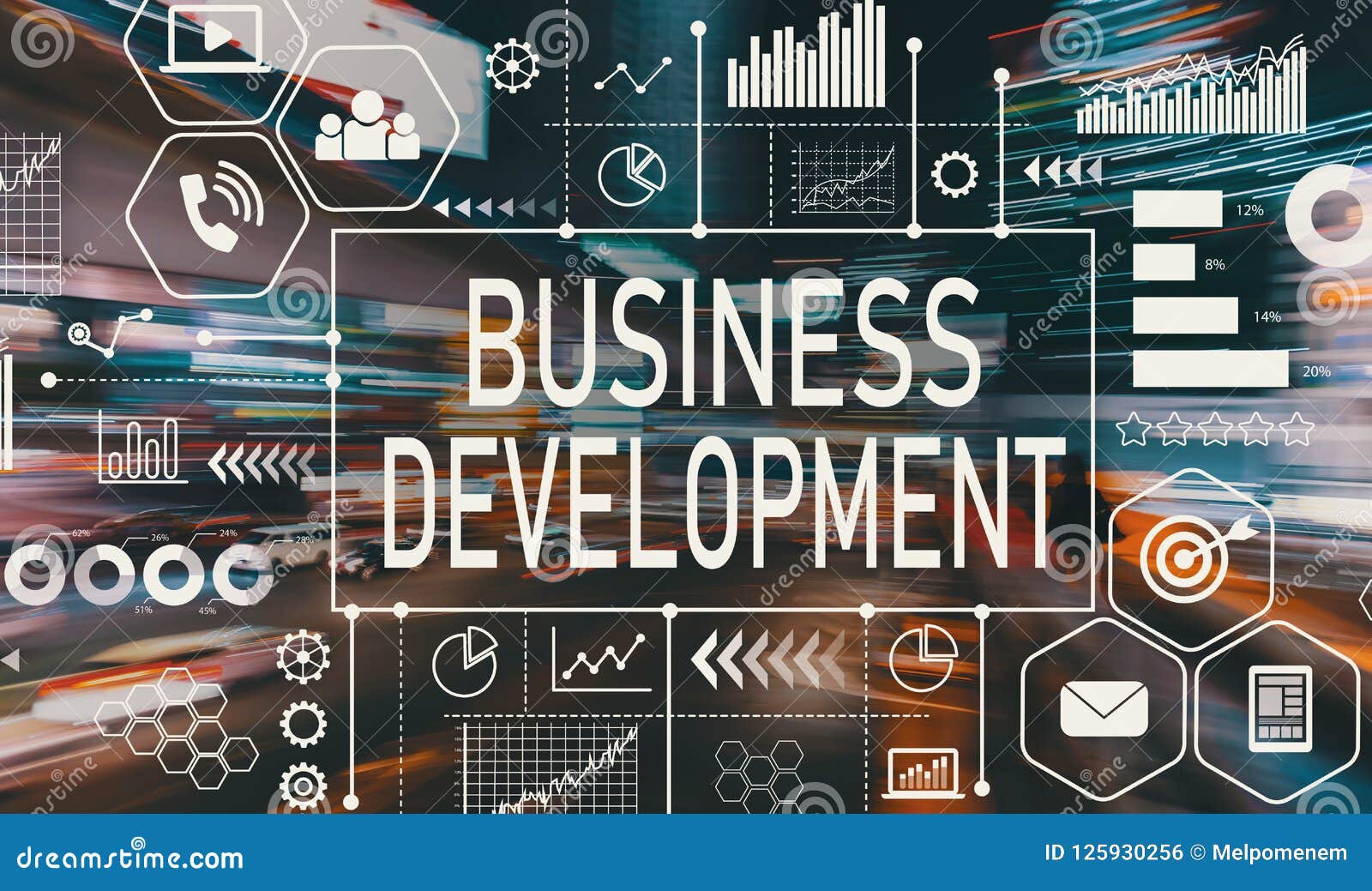 Business Development with Motion Blurred Traffic Stock Illustration ...