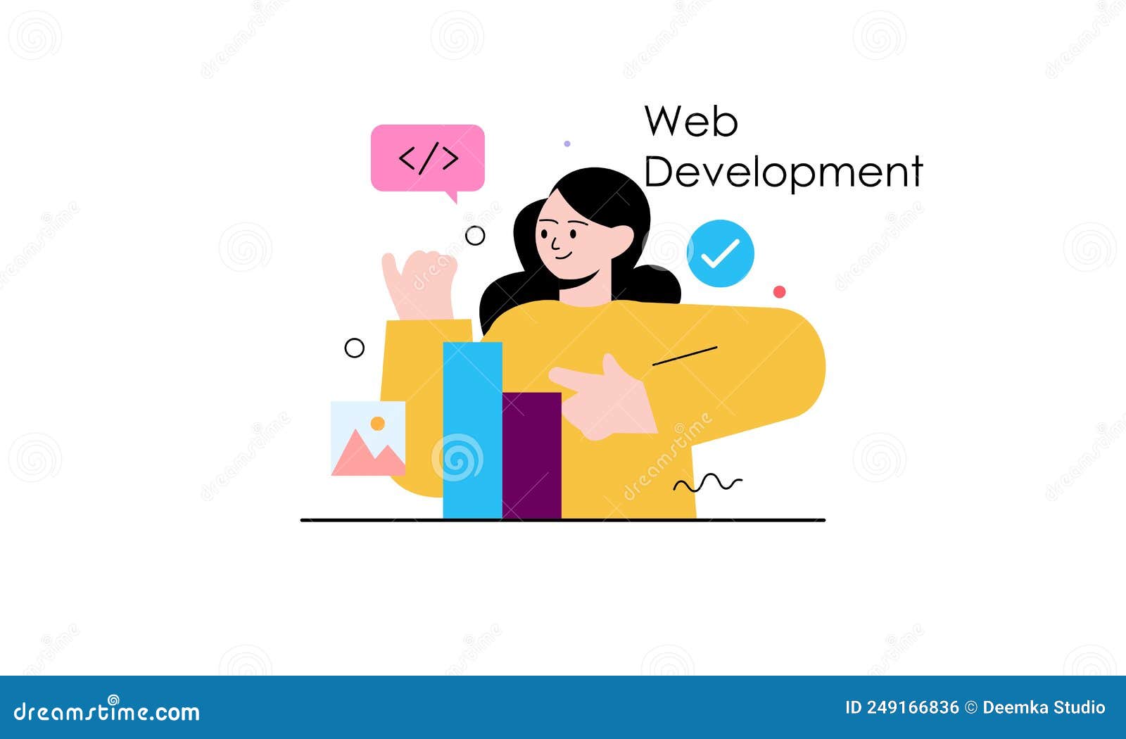 Business Development, Programming Illustration. People Working on Web ...