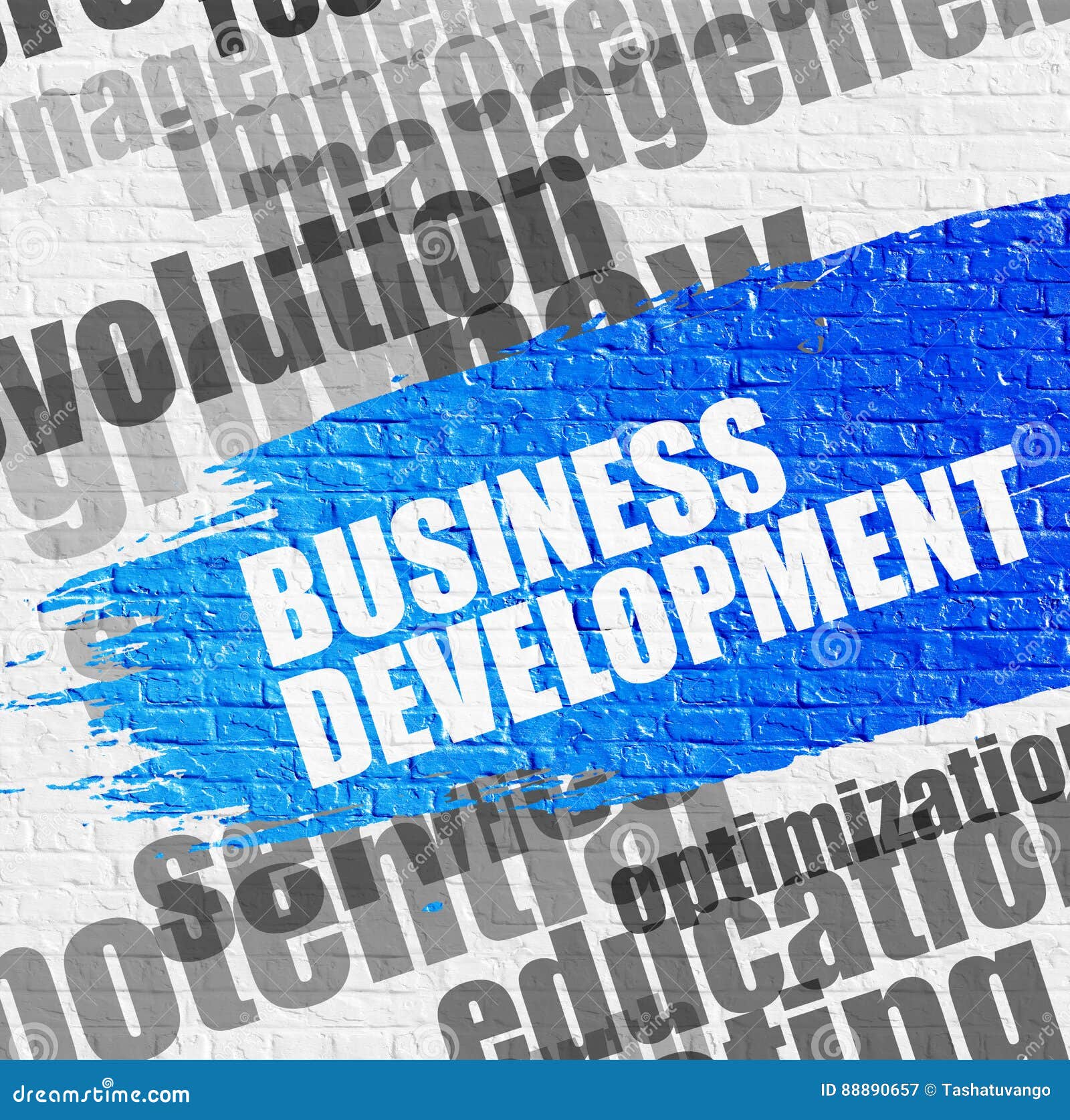 Business Development on the White Brick Wall. Stock Illustration ...