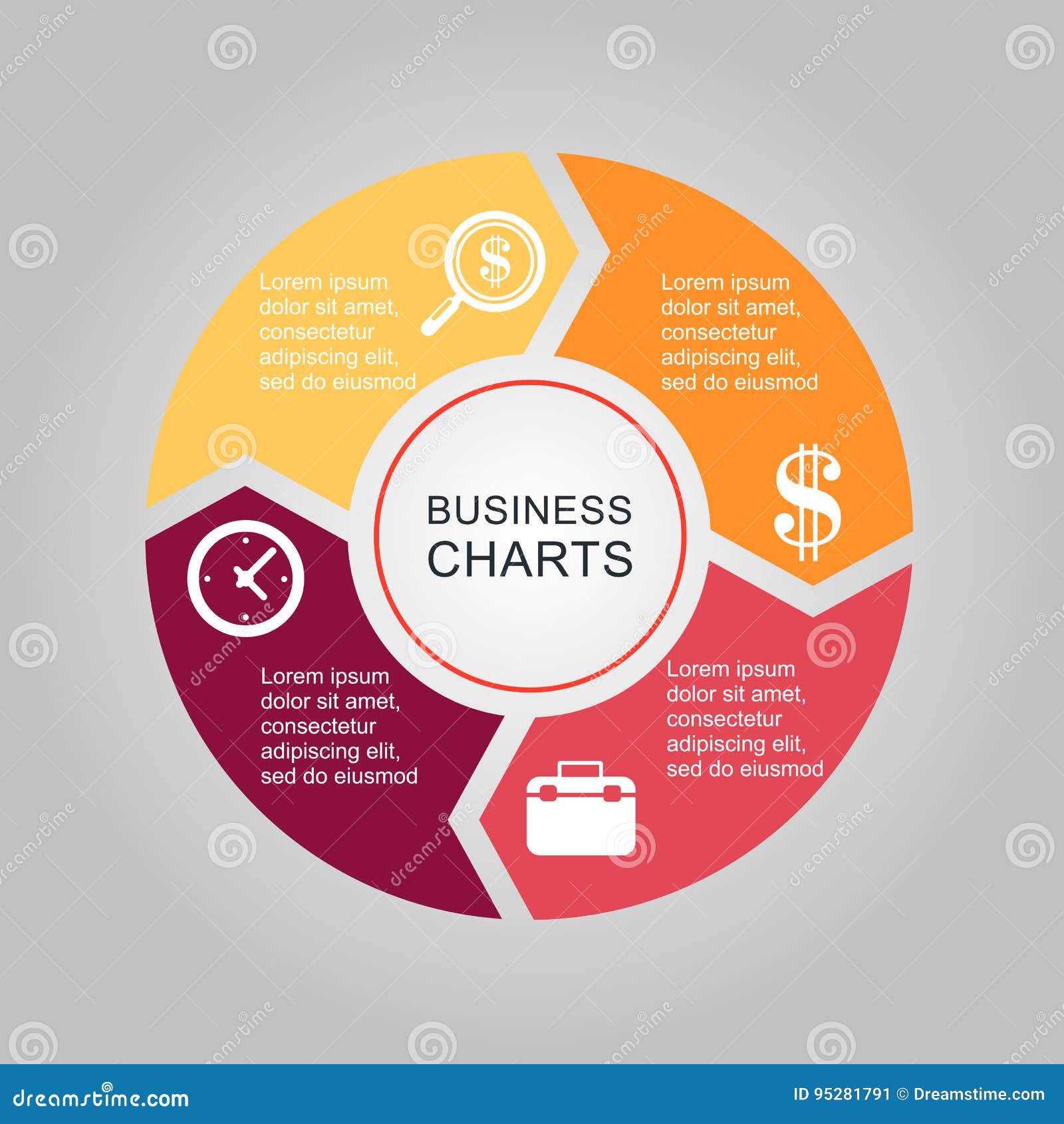 Business Diagram circle stock vector. Illustration of creative - 95281791