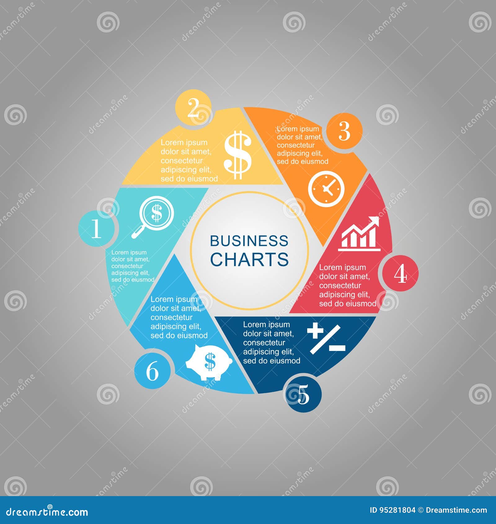 Business Diagram circle stock vector. Illustration of arrows - 95281804