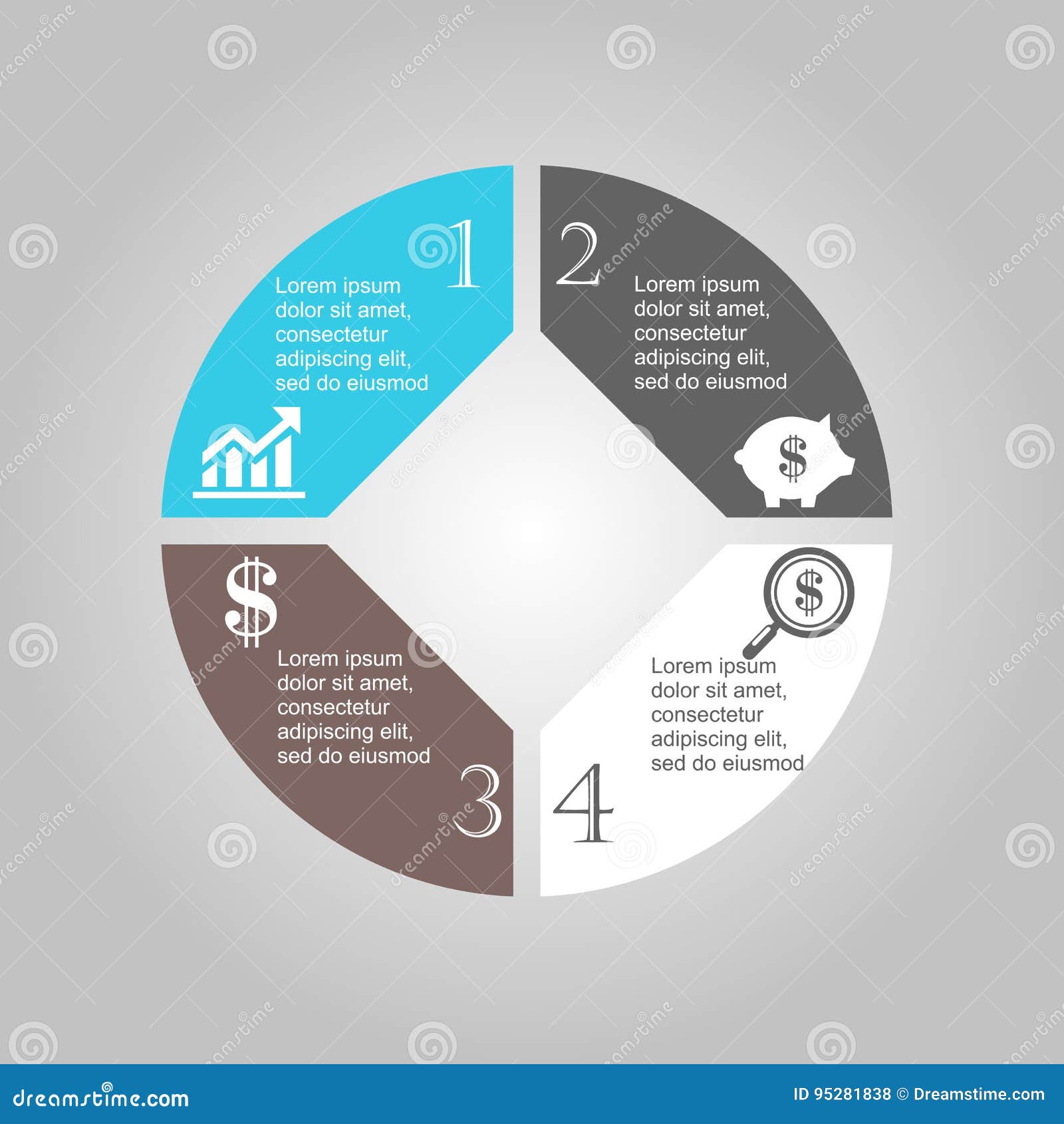 Business Diagram circle stock vector. Illustration of options - 95281838