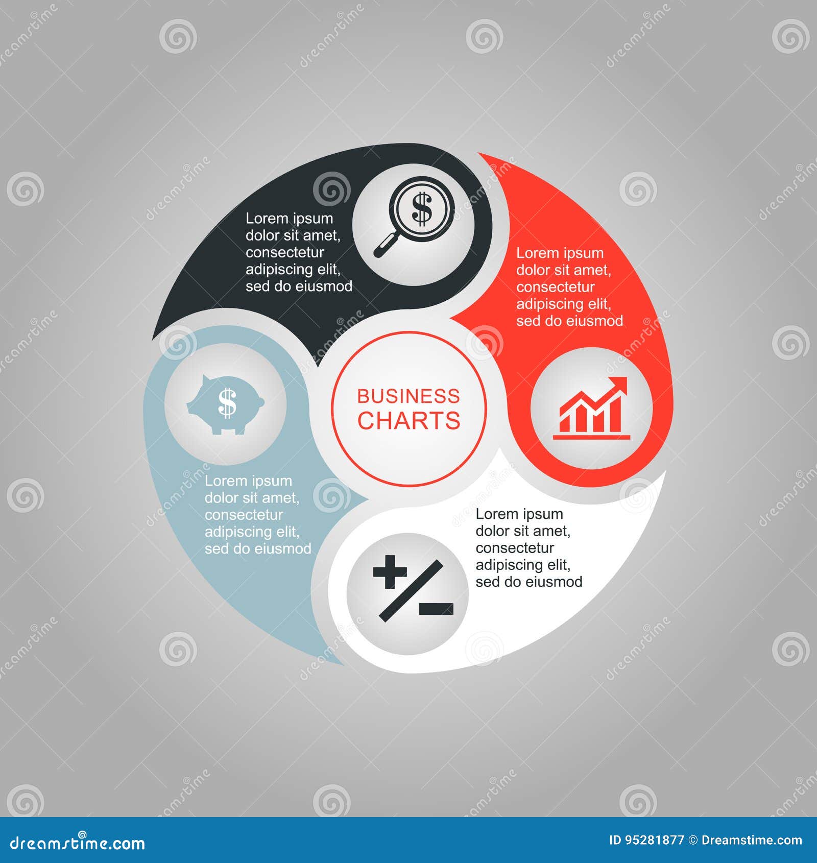 Business Diagram circle stock vector. Illustration of model - 95281877